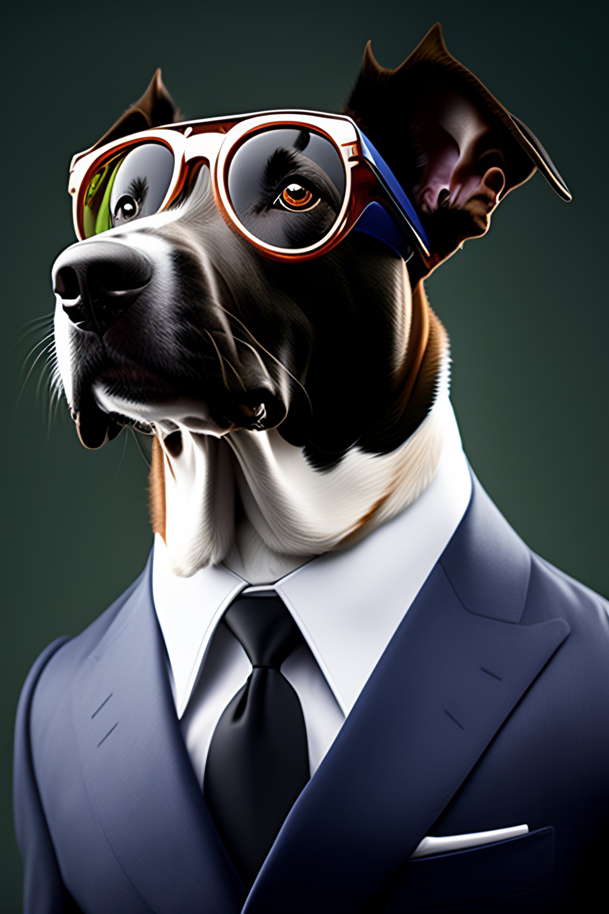 Lexica - An anthropomorphic dog in a Italian police suit and black glasses
