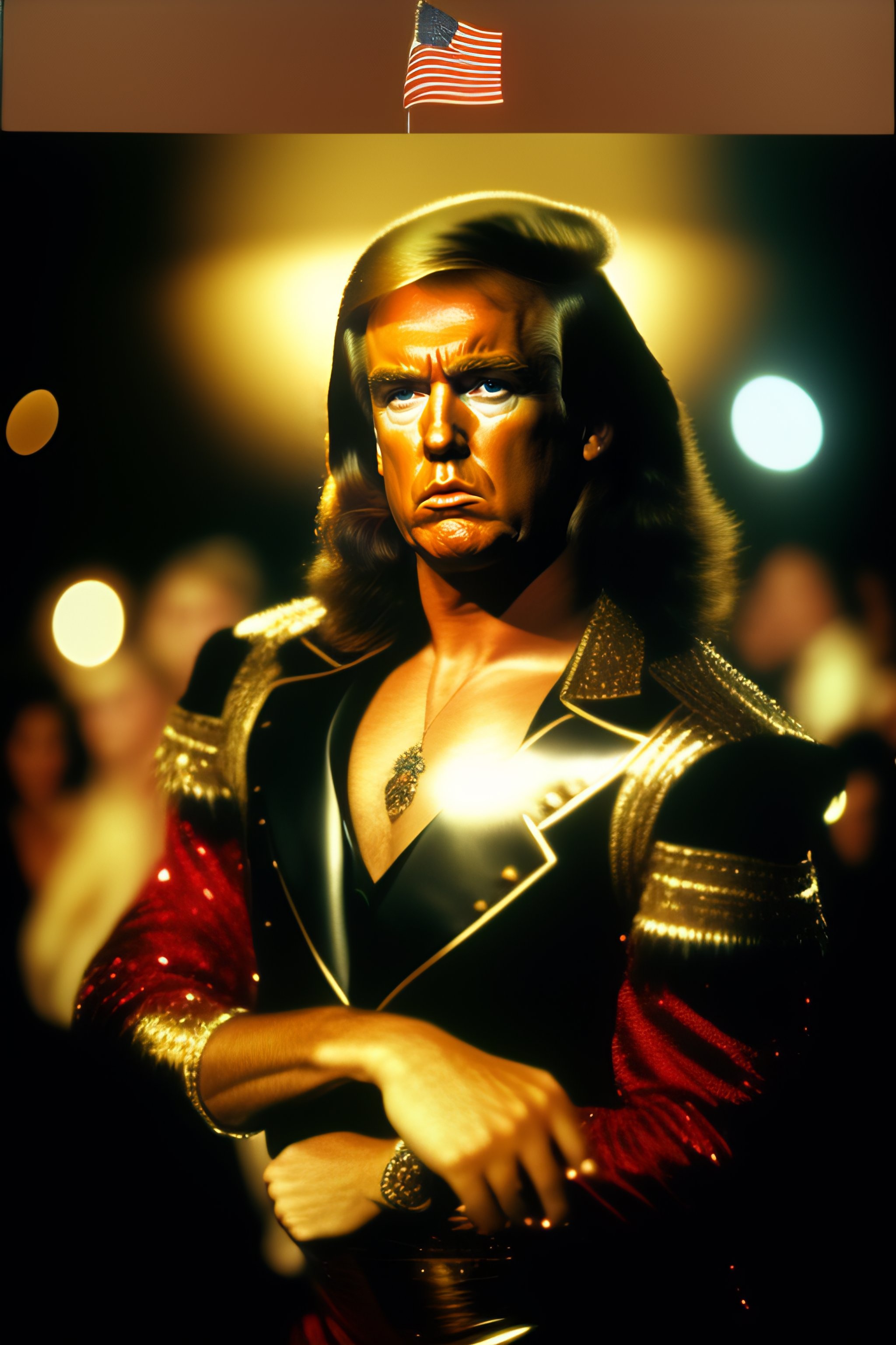 Lexica - Donald trump dancing in the dance floor, 80s