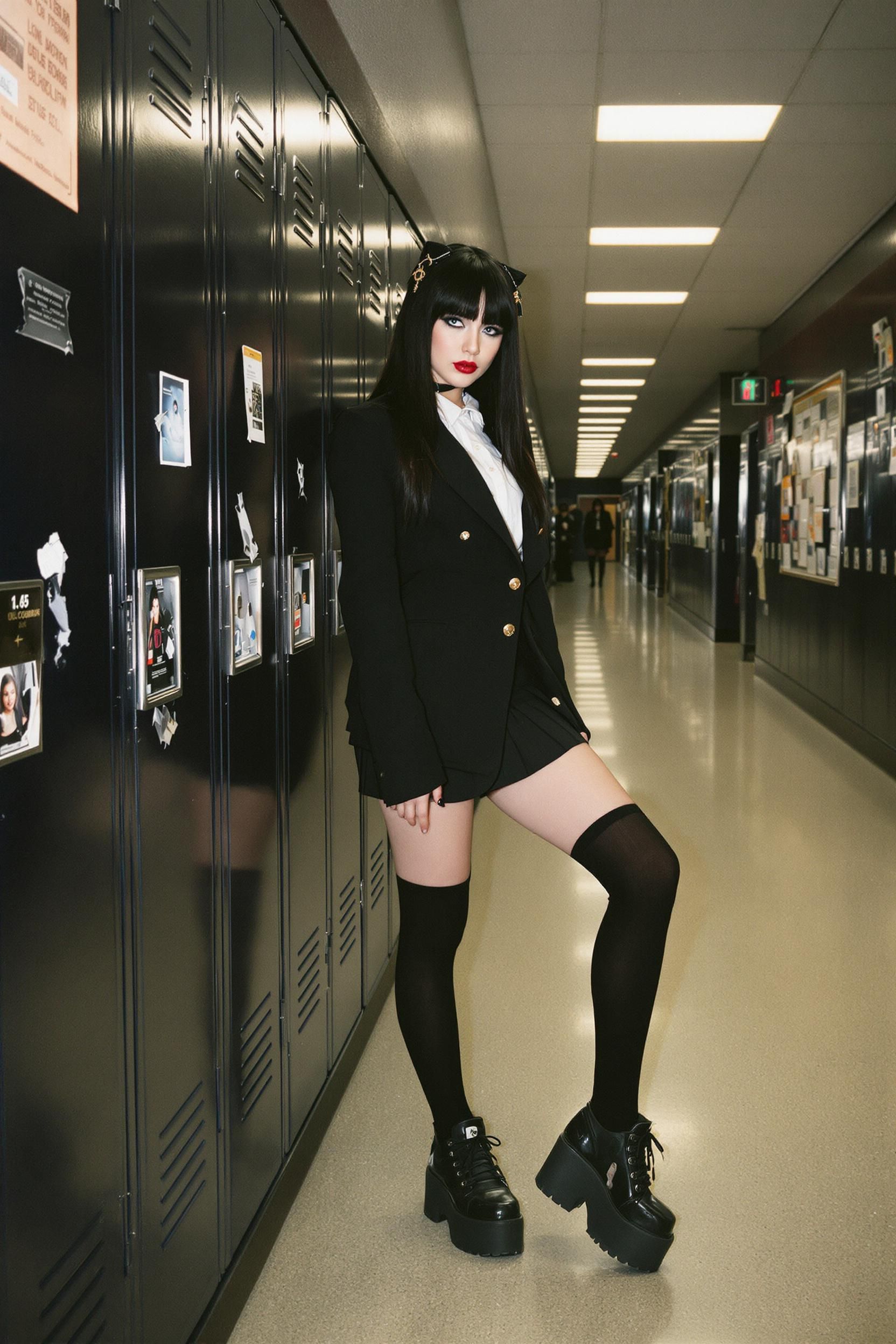 Lexica - Photo-realistic, grungy analog-style photo of a beautiful emo ...