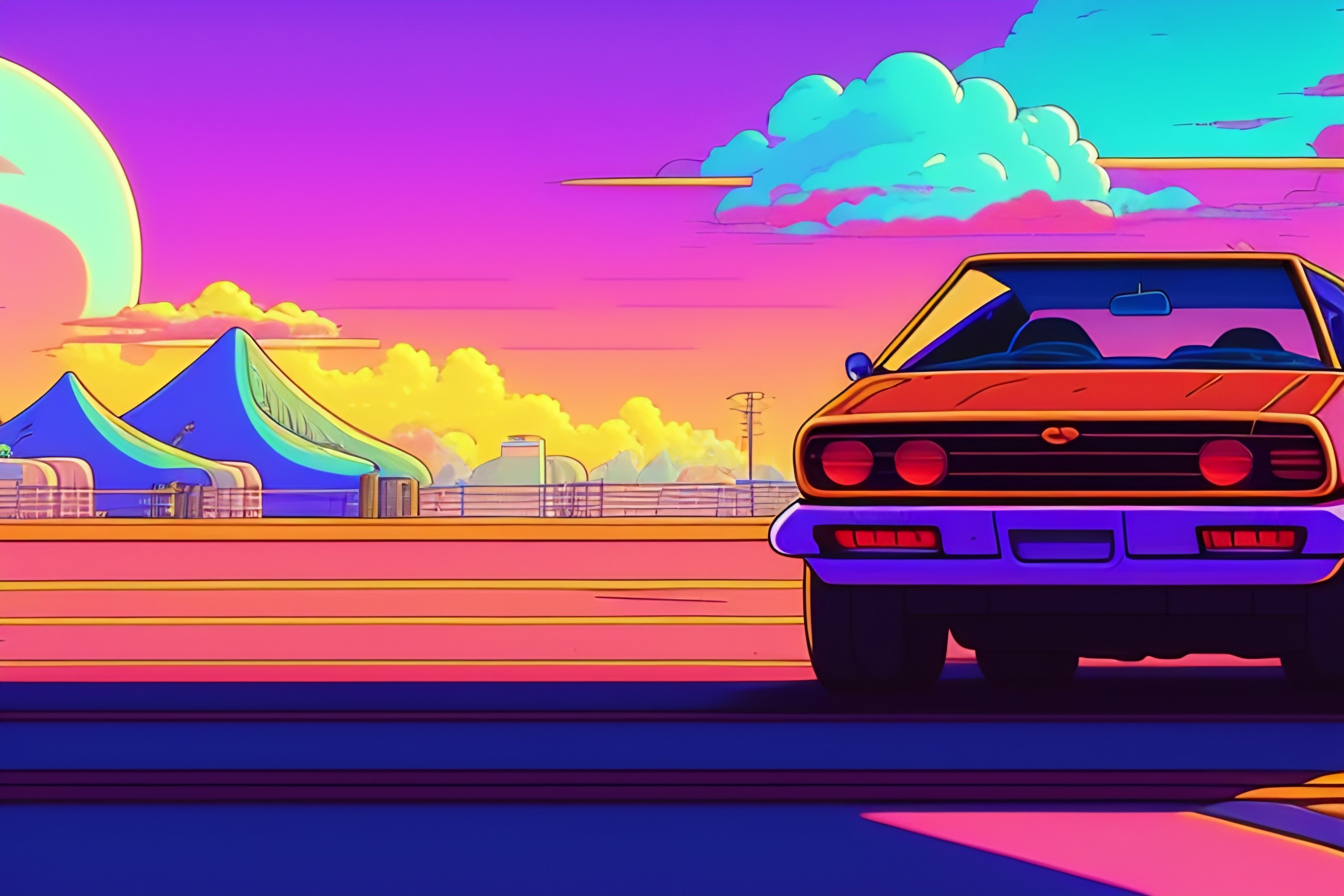 Lexica - High-definition retro background, 90s anime cartoon, lofi ...