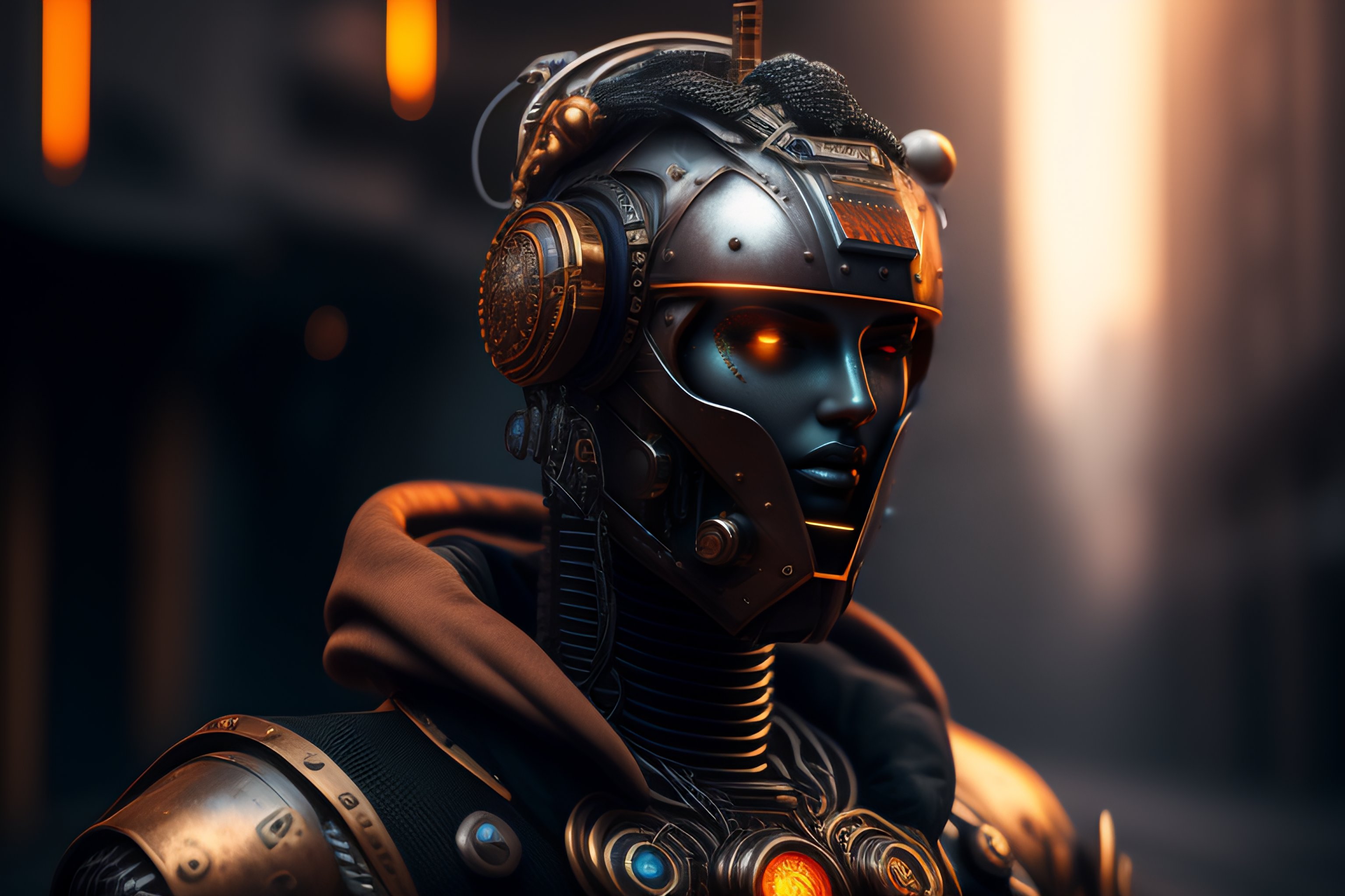 Lexica - Portrait of a brazilian evil cyberpunk robot made of rusty ...