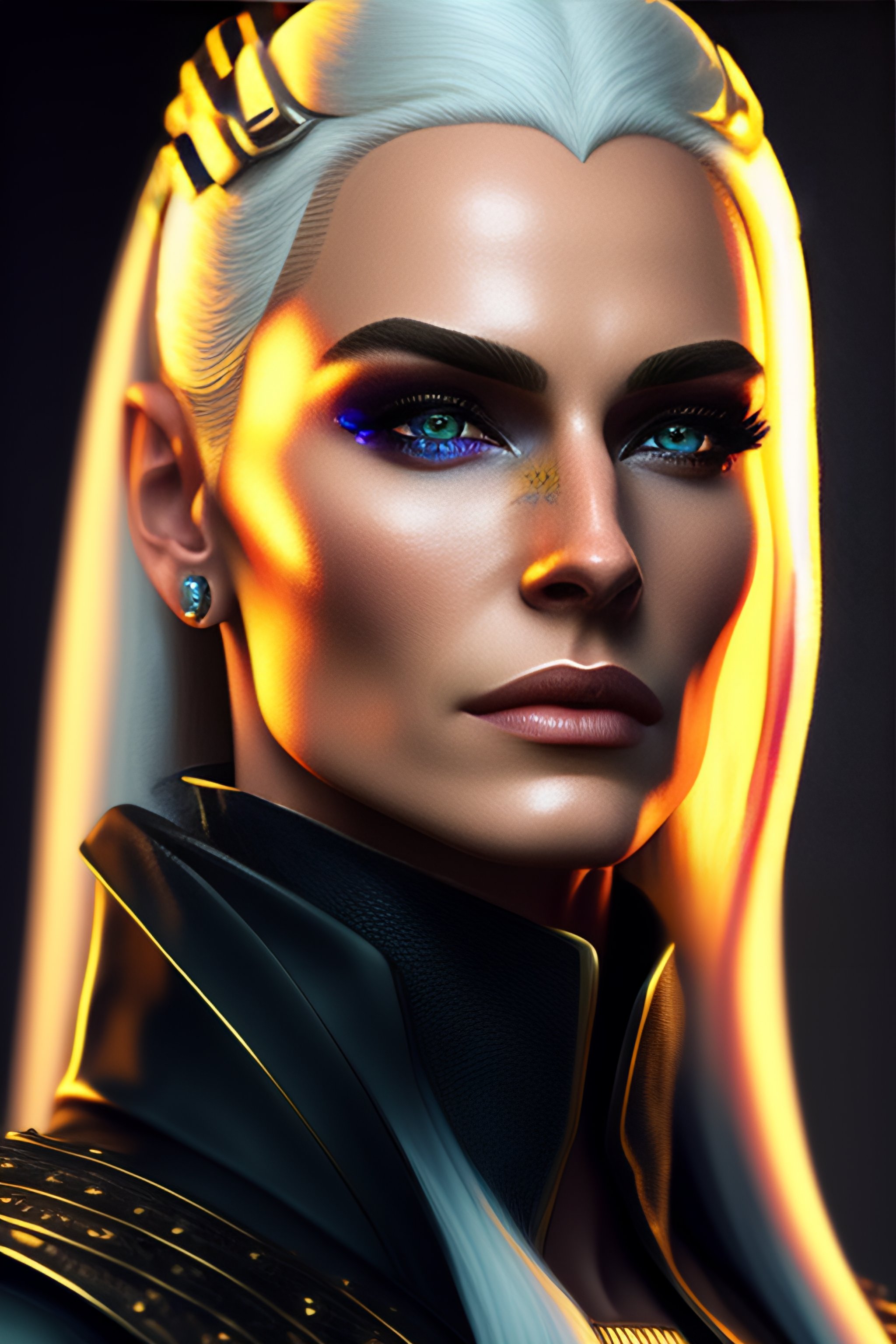 Lexica - Legolas in cyberpunk 2077 with face implants