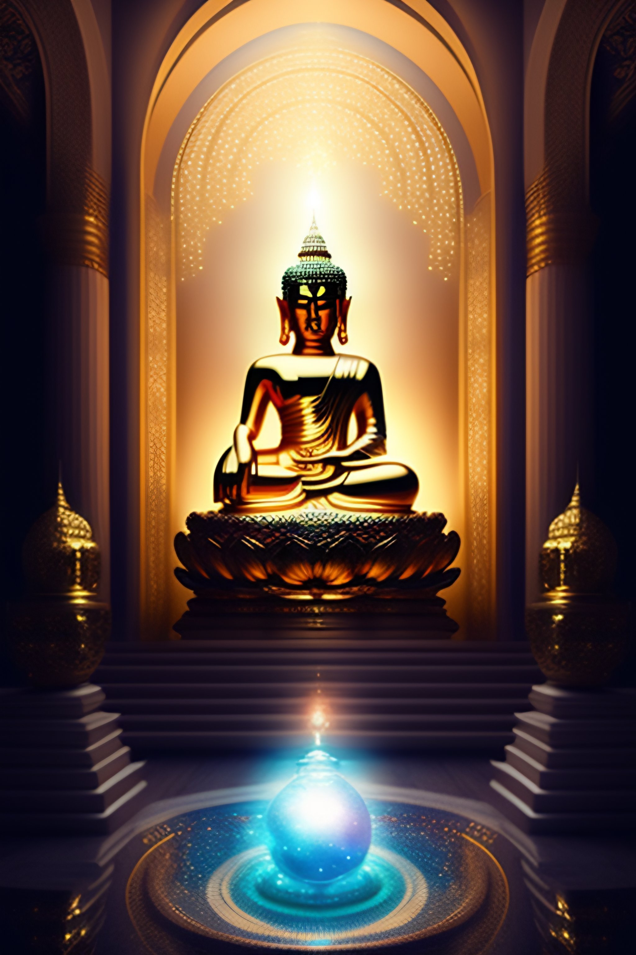 Lexica - Thousands of crystal balls with buddha images inside spreads ...