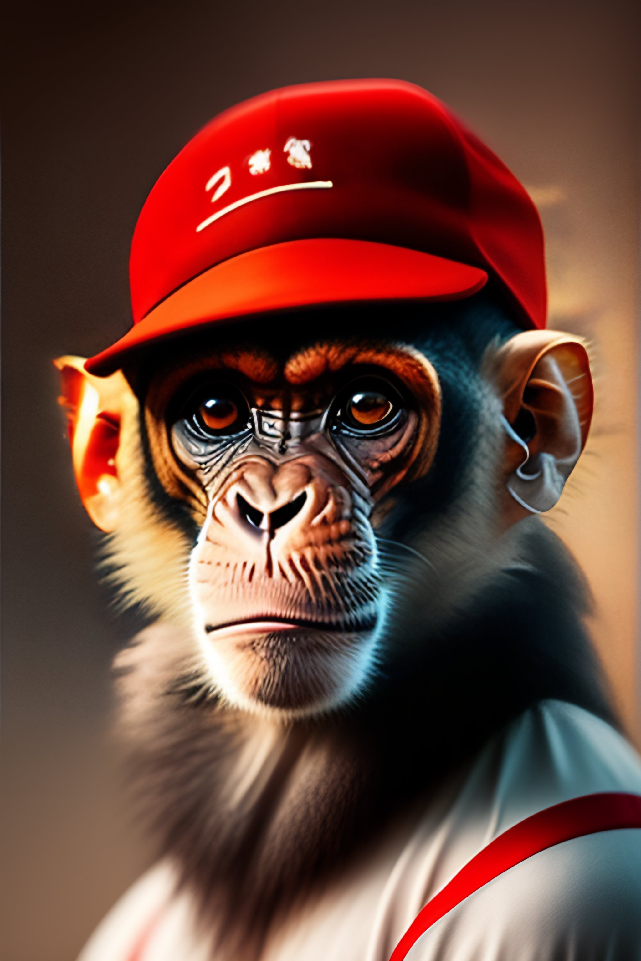 Lexica - Monkey with white t-shirt and red cap