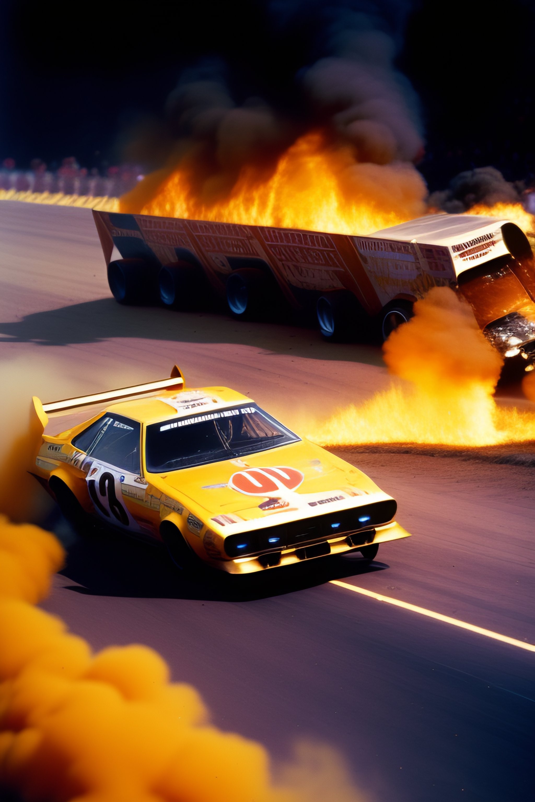 Lexica - Stock car racing fiery crash 1983