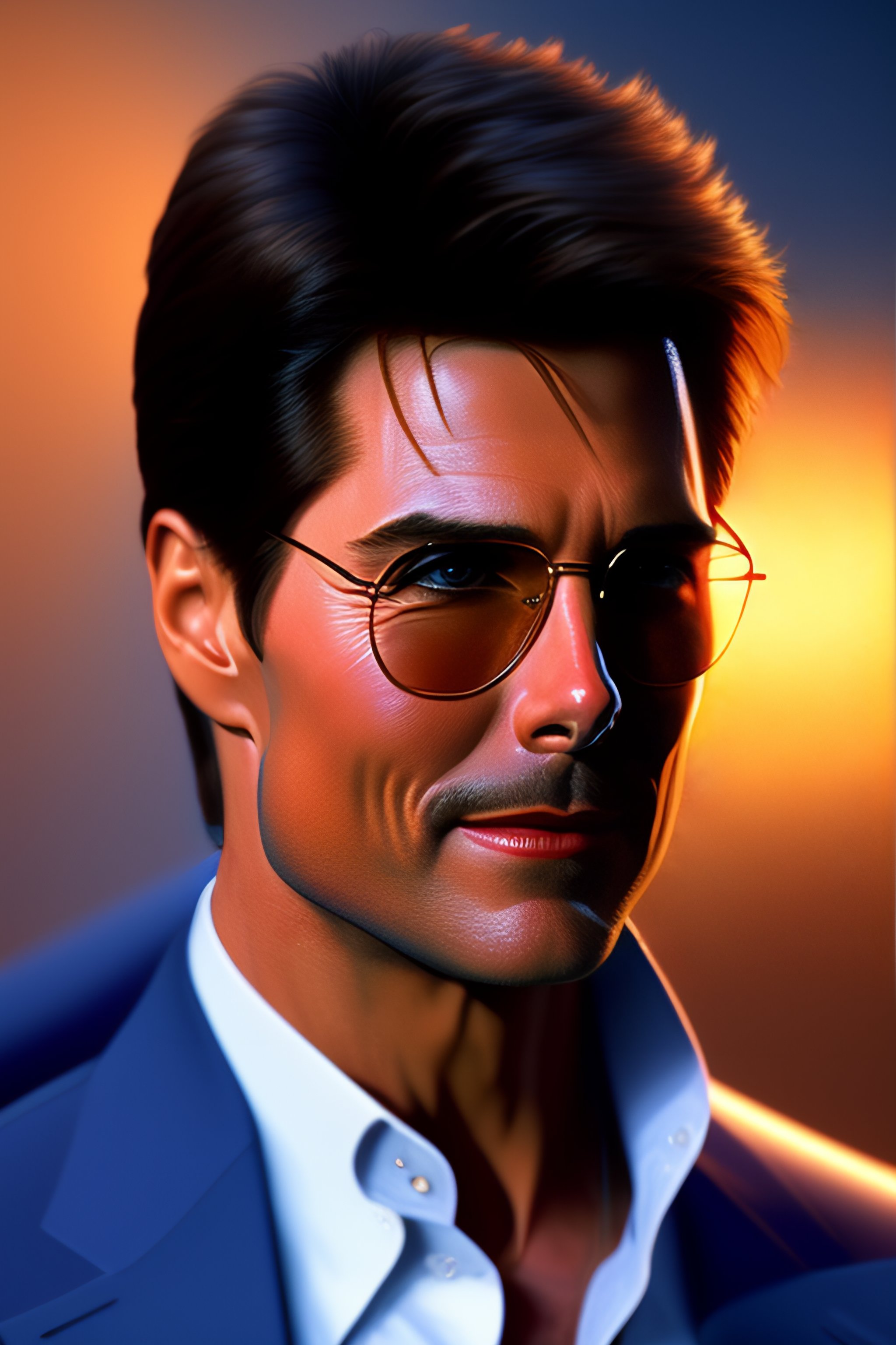 Lexica - Tom cruise cosplaying as Gendo Ikari, wearing round frame ...