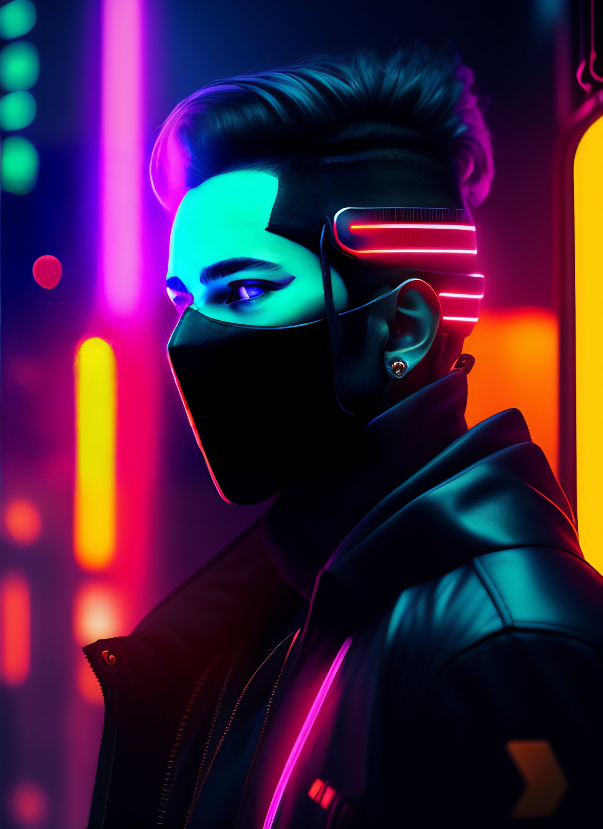Lexica - Character design, modern days, beautiful young man, neon ...