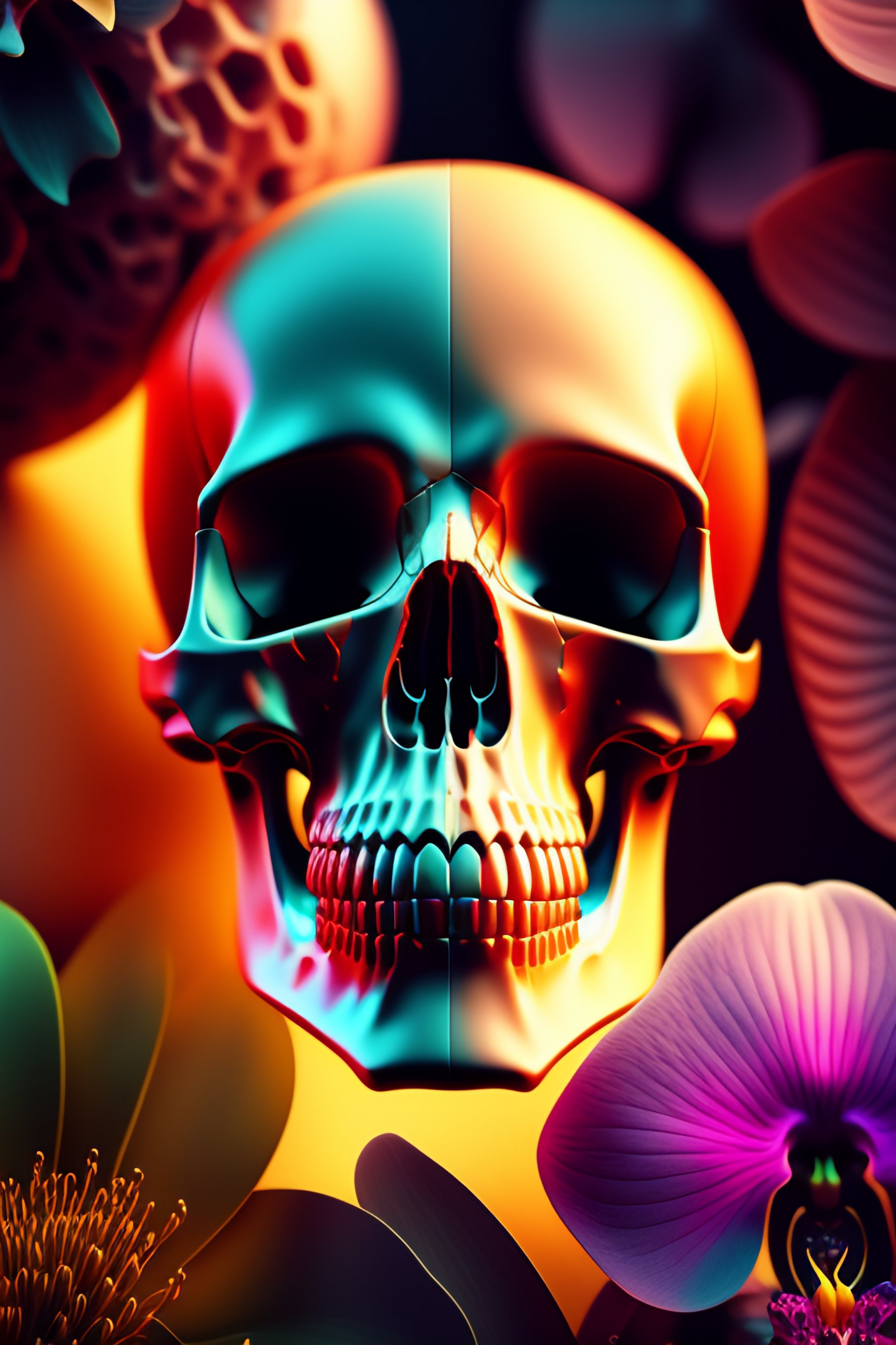 Lexica - Composition of human skulls, animals skulls, bones, rib-cage ...