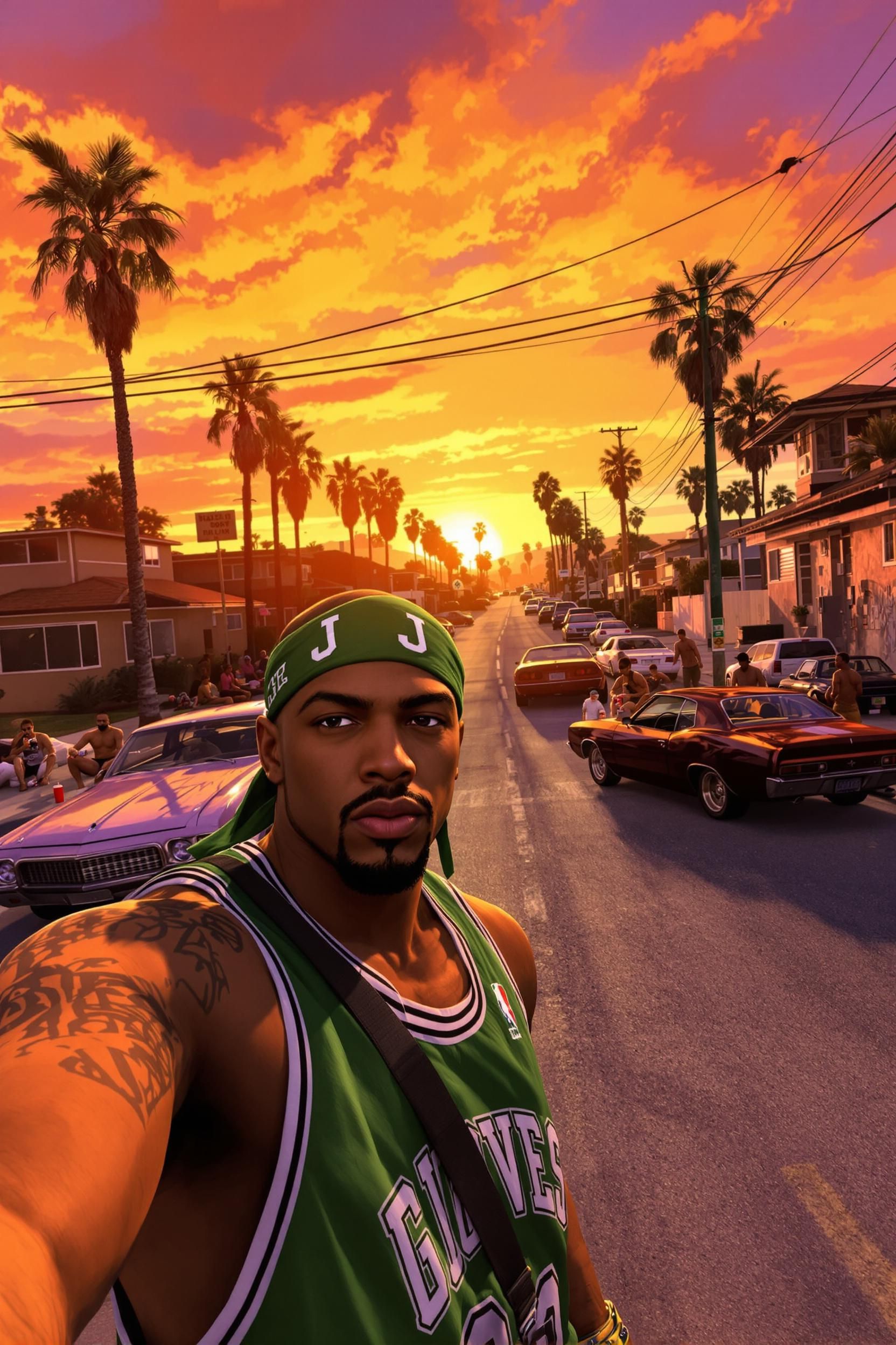 Lexica - Grand Theft Auto San Andreas, CJ Selfie, CJ standing on Grove ...