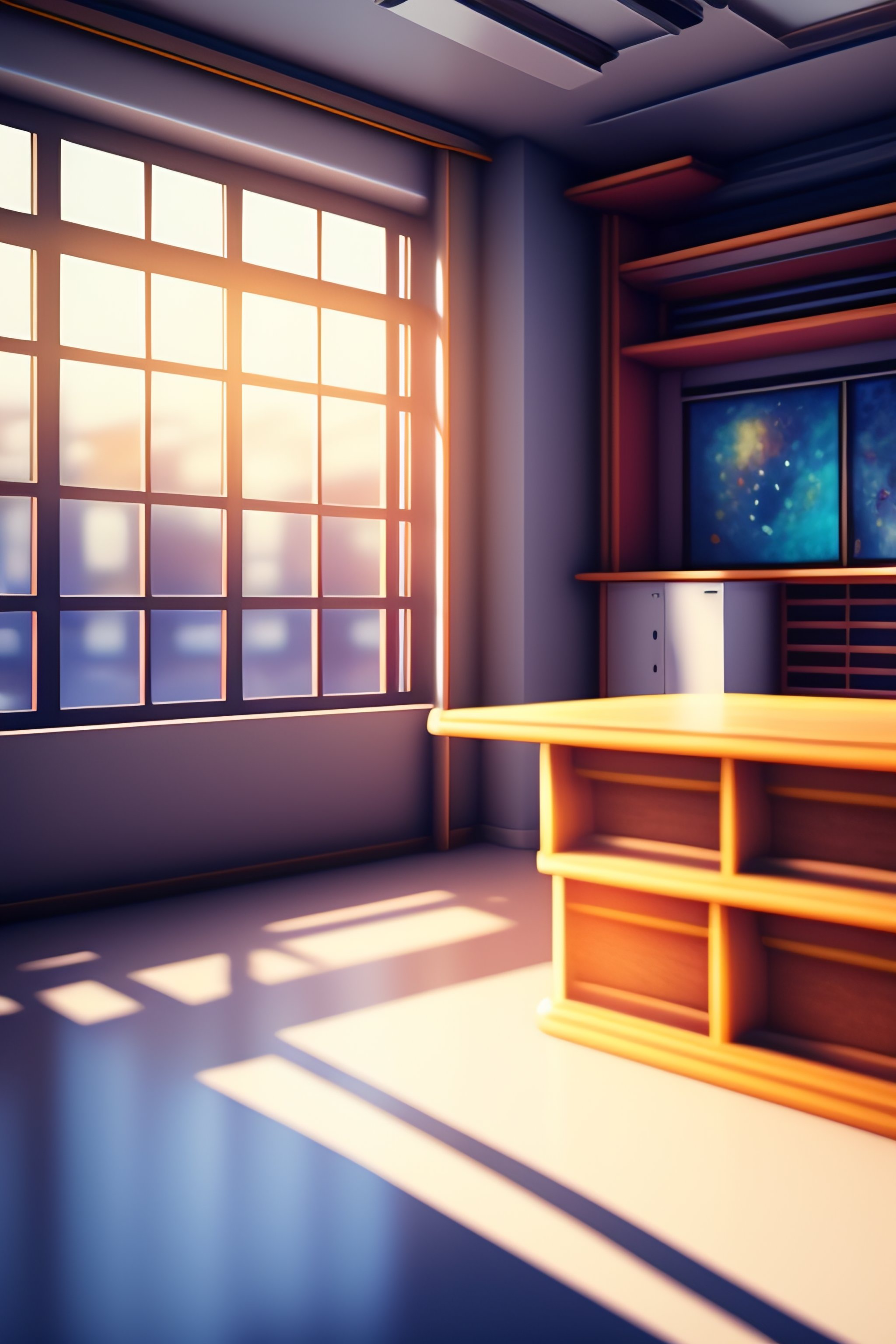 Lexica - Anime art of a model inside school. Detailed art.