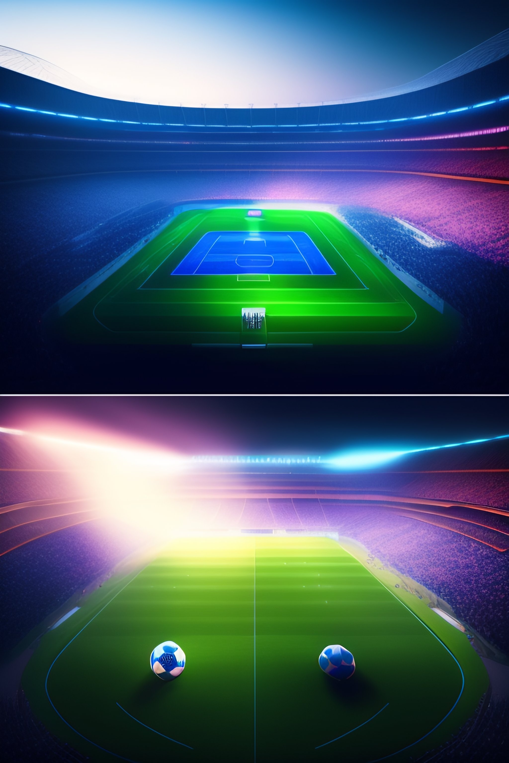 Lexica - Imagine a futuristic football ground surrounded by towering ...
