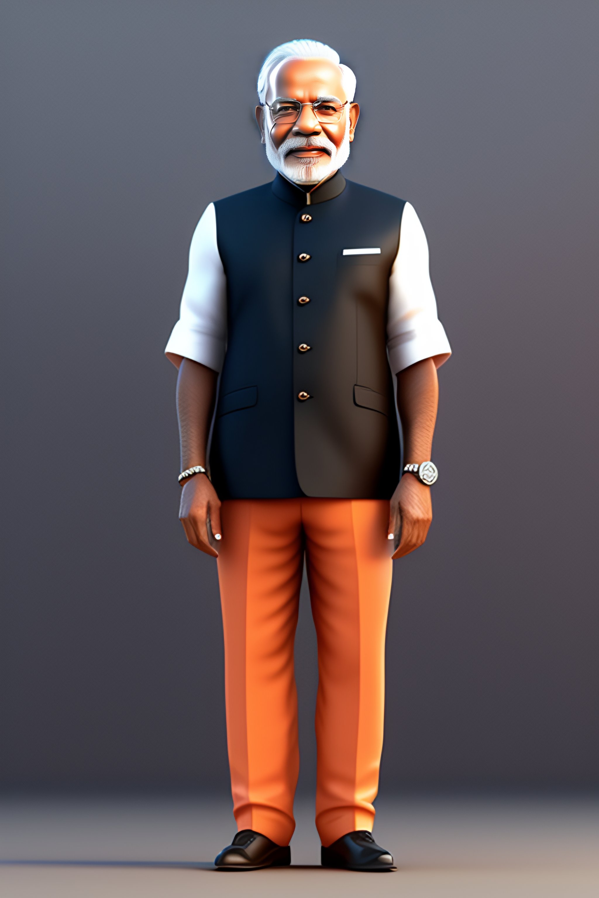Lexica - Full body cartoon 3d render of Narendra Modi