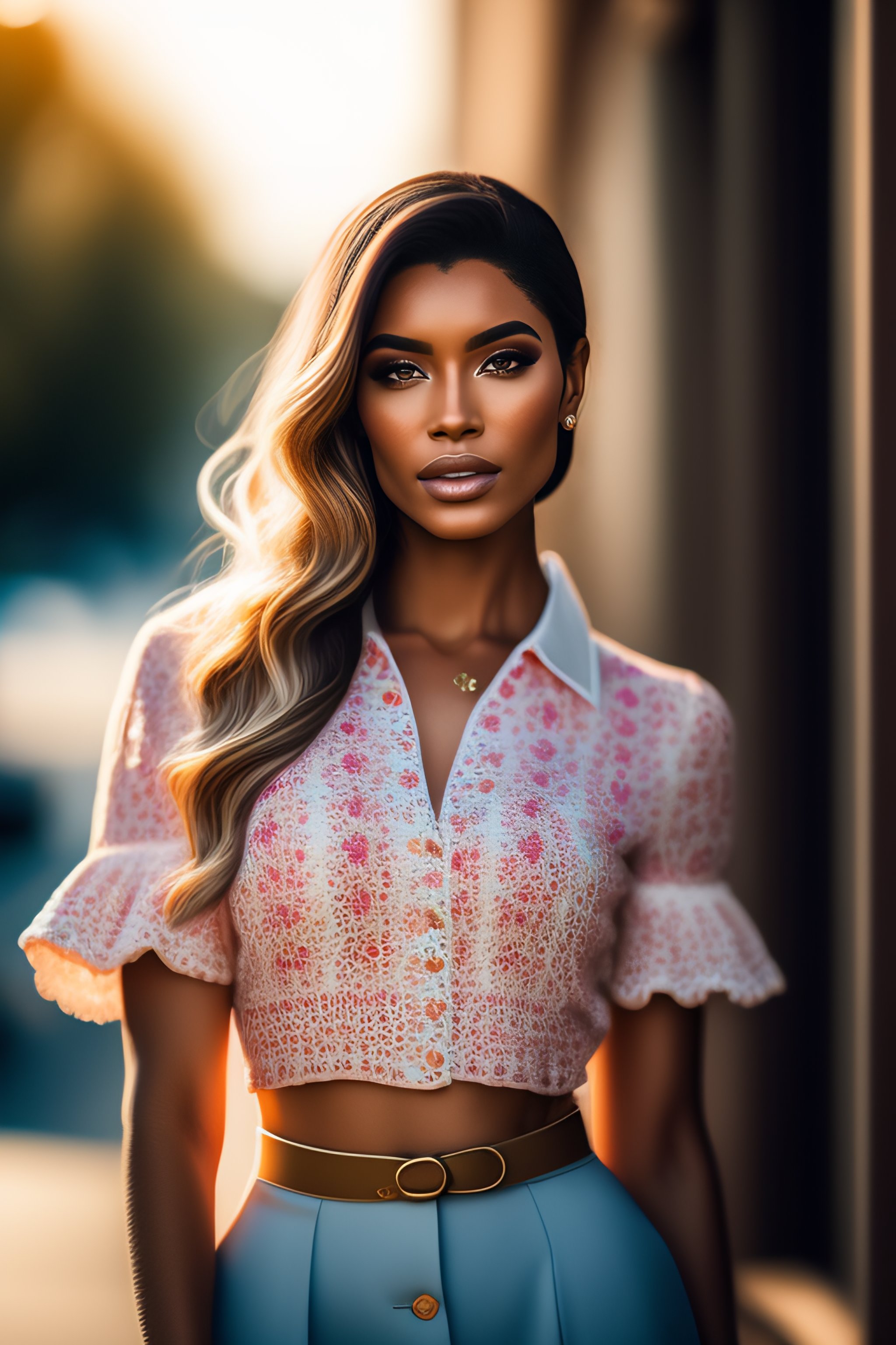 Lexica - Canon 50 photo of model wearing spring Outfit, face 100% real ...