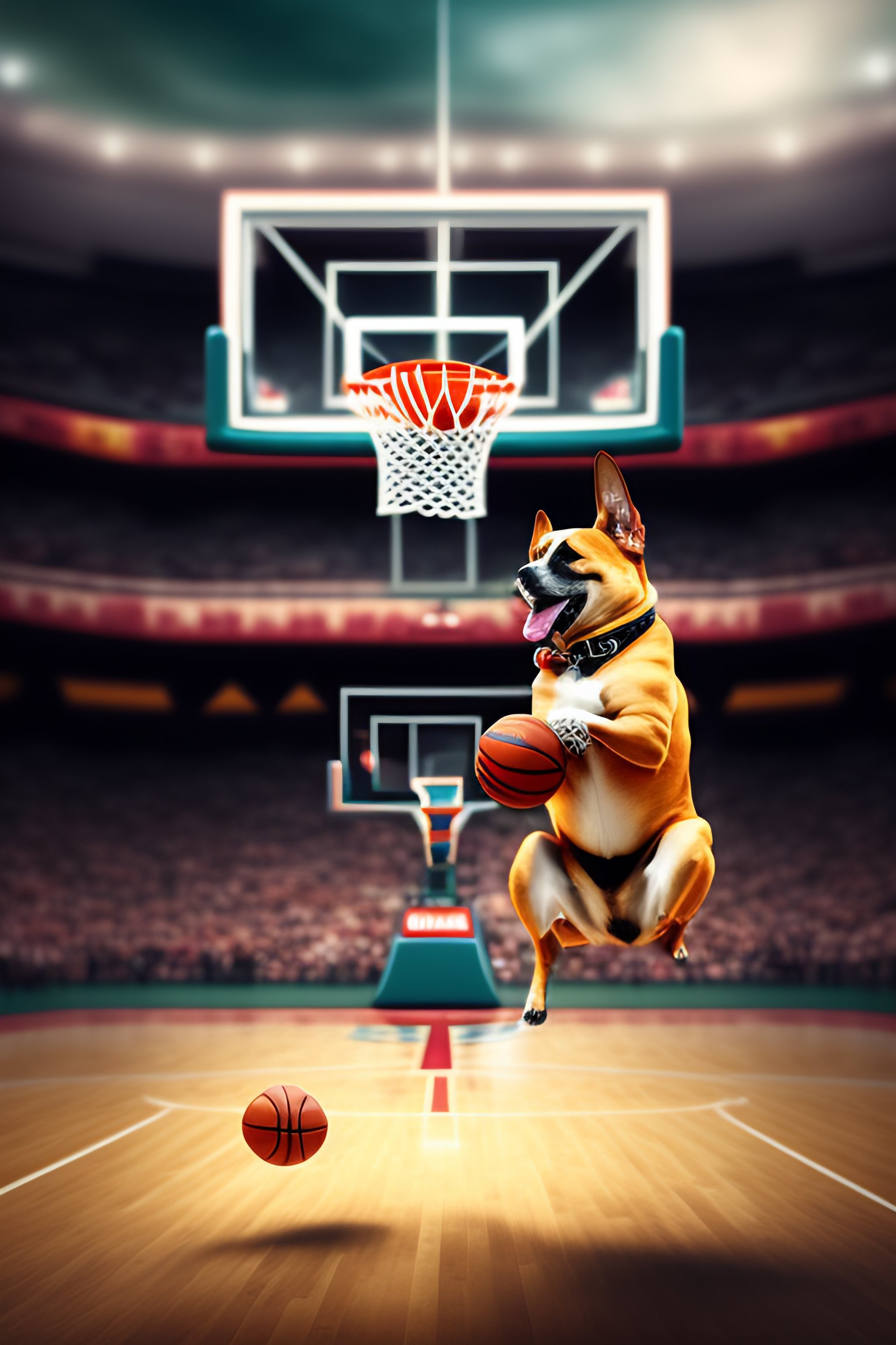 Lexica - Basketball dog basketball basket jump