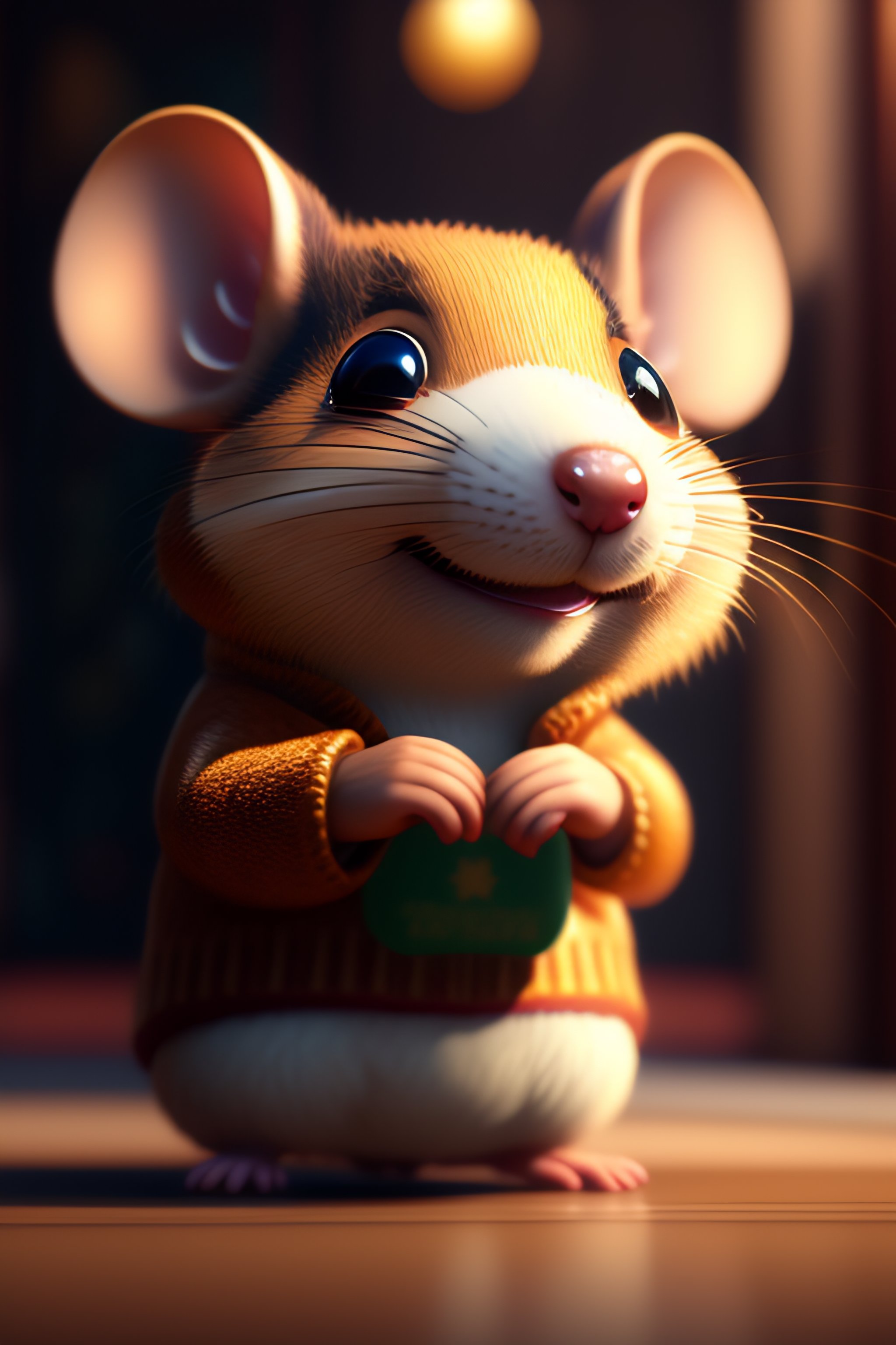 Lexica - Cute small rat waving at me and smiling greeting me in front ...