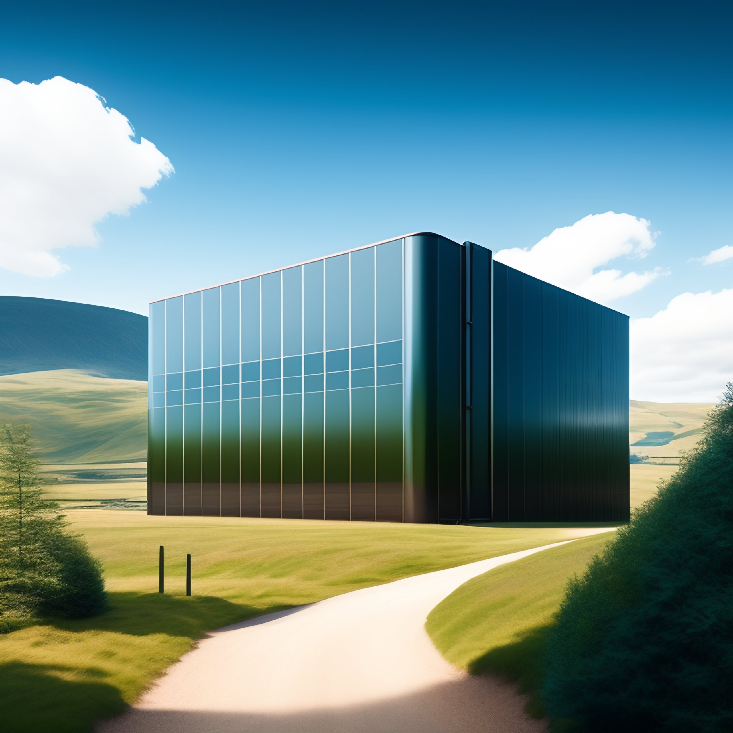 Lexica - A data centre in a landscape, by studio ghibli and chriss foss