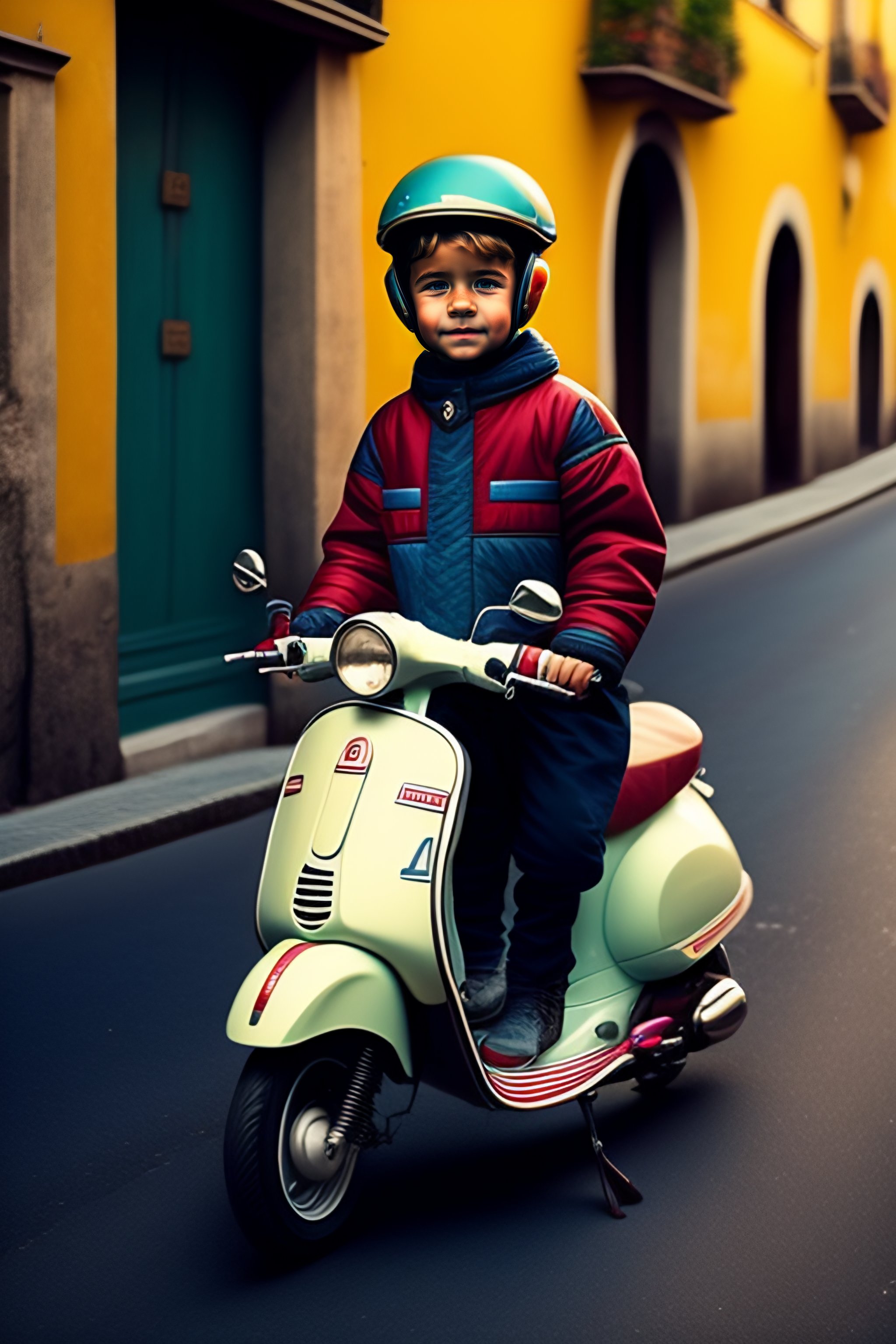 Lexica - Boy on vespa in italy with number plate LUCA