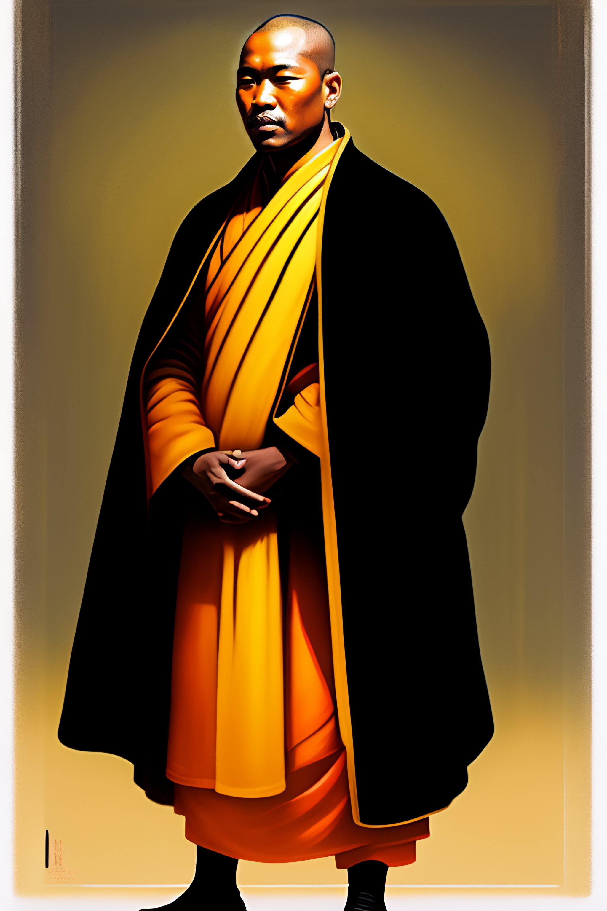 Lexica - Concept art painting of a buddhist monk wearing a pastors ...