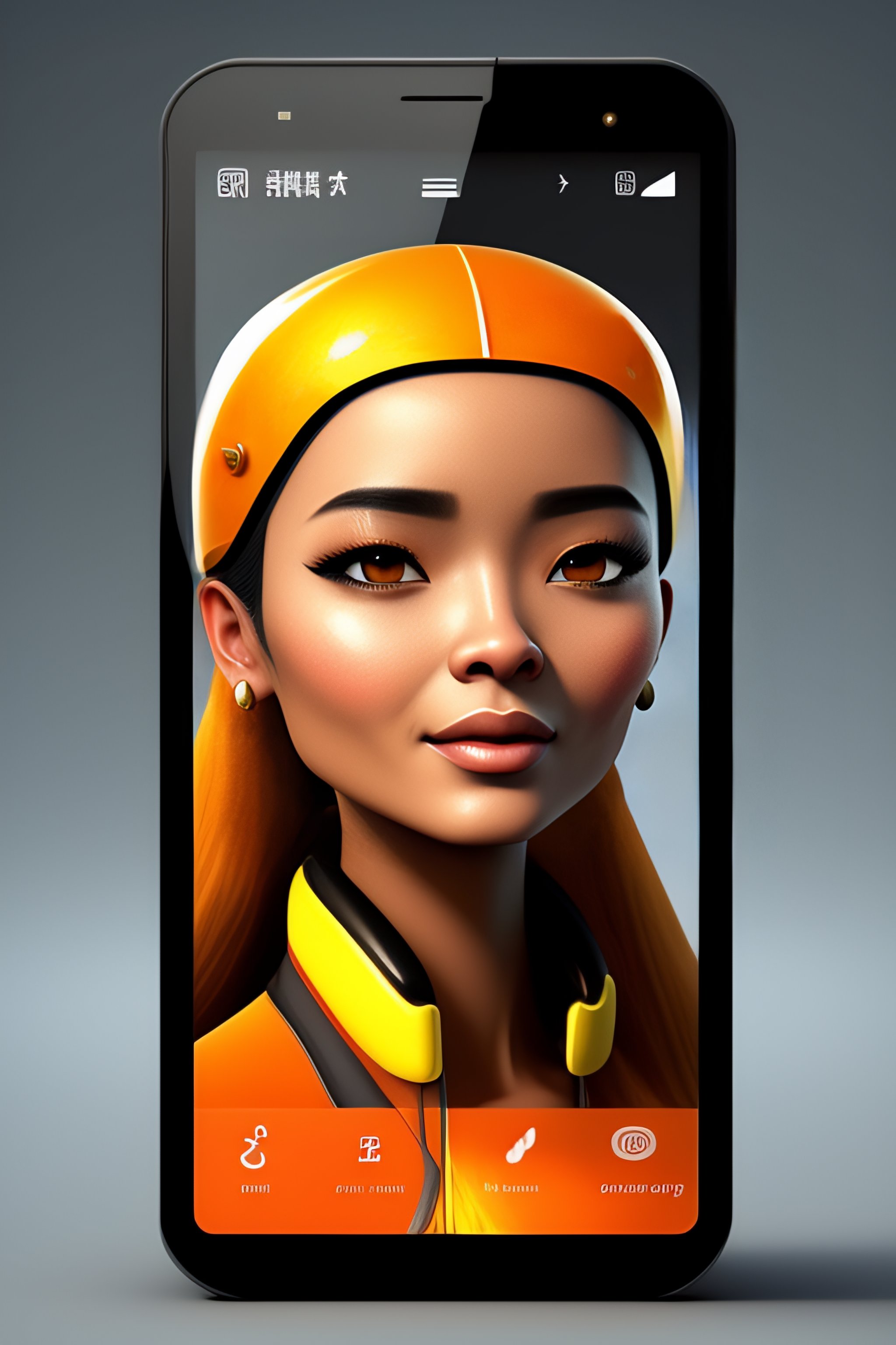 Lexica - A humanoid smartphone cartoon style