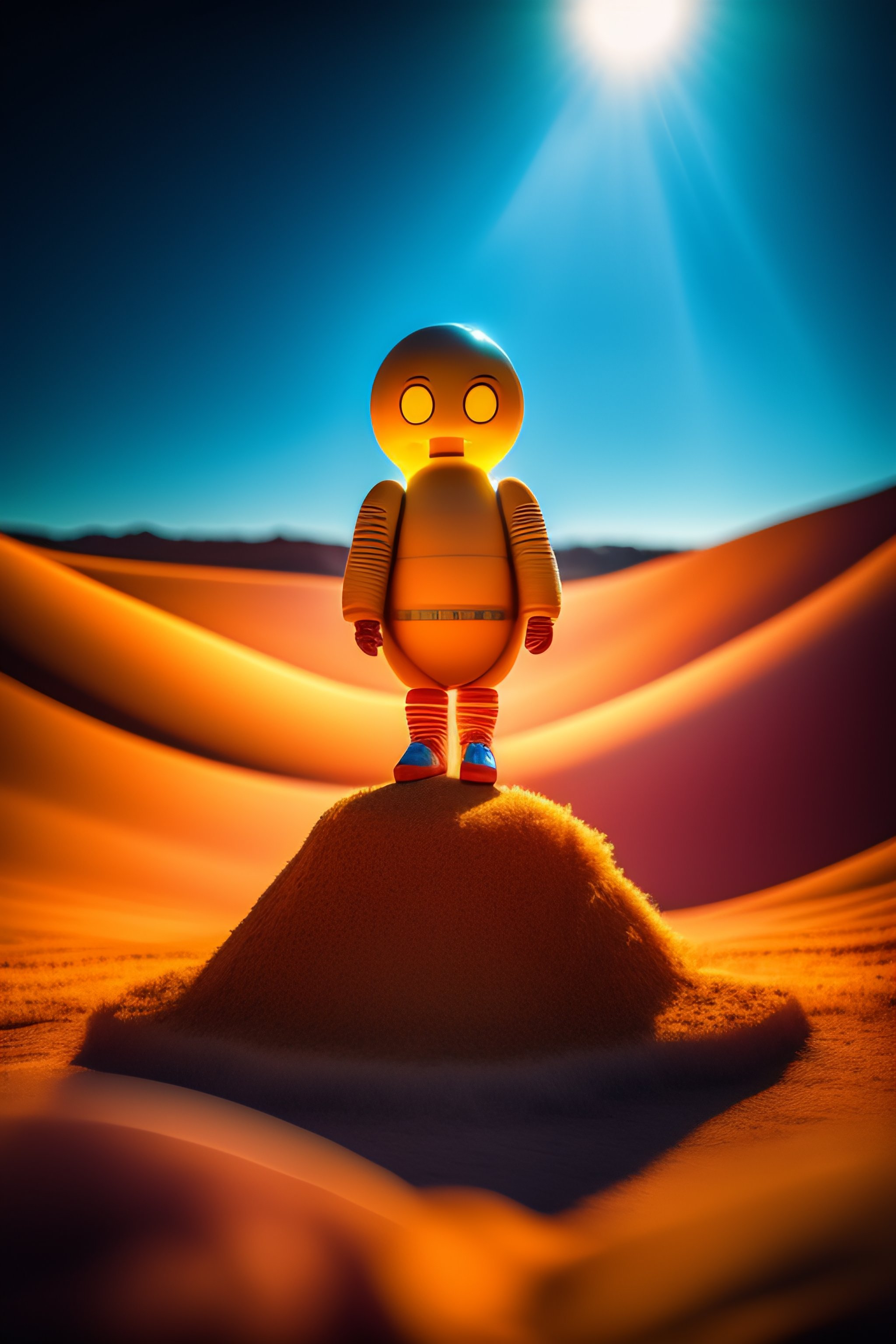 Lexica - A photographic and light image of a weird humanoid in a naïve ...