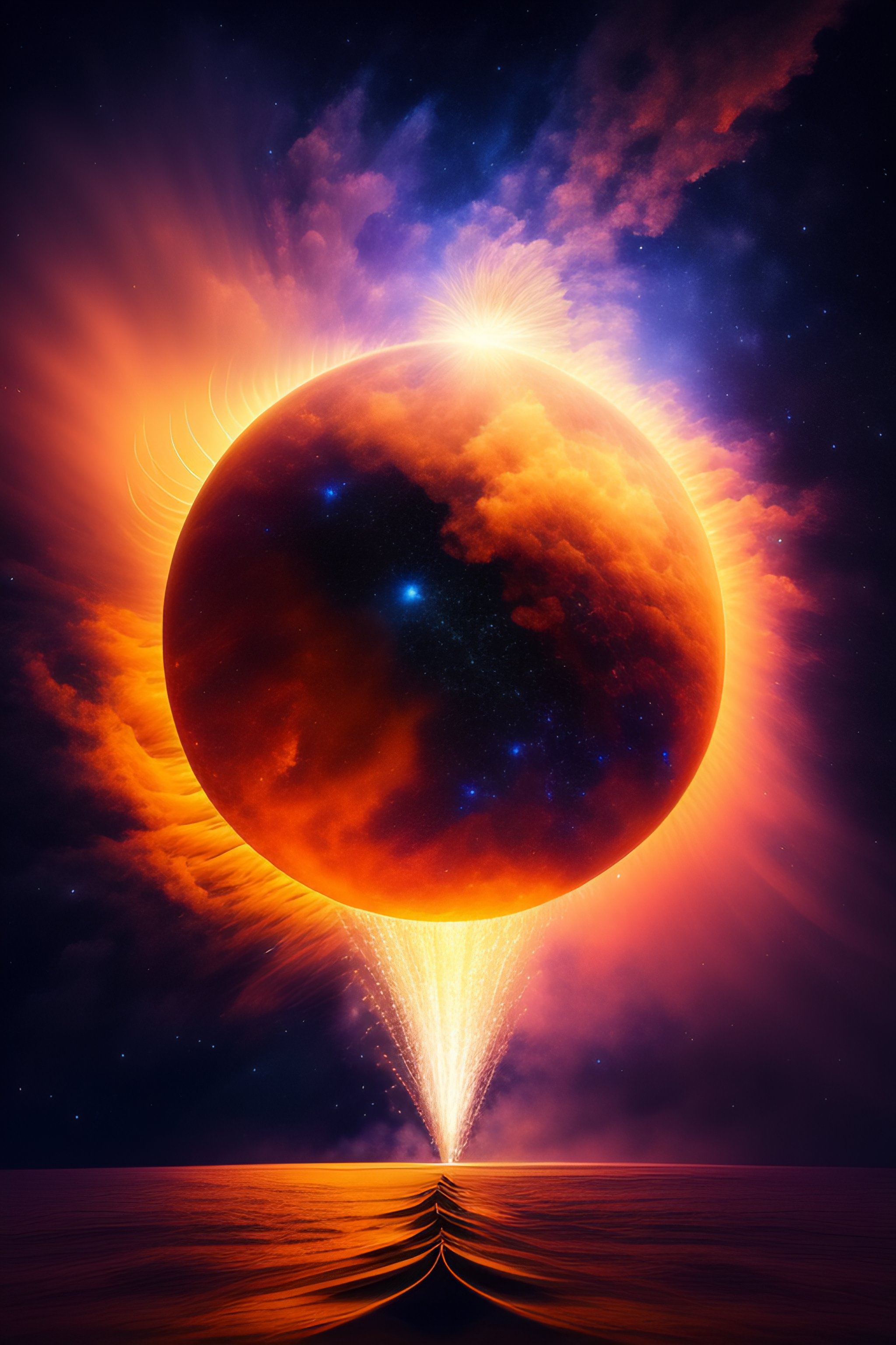 Lexica - Amazing beautiful fireworks, 3D, outer space,