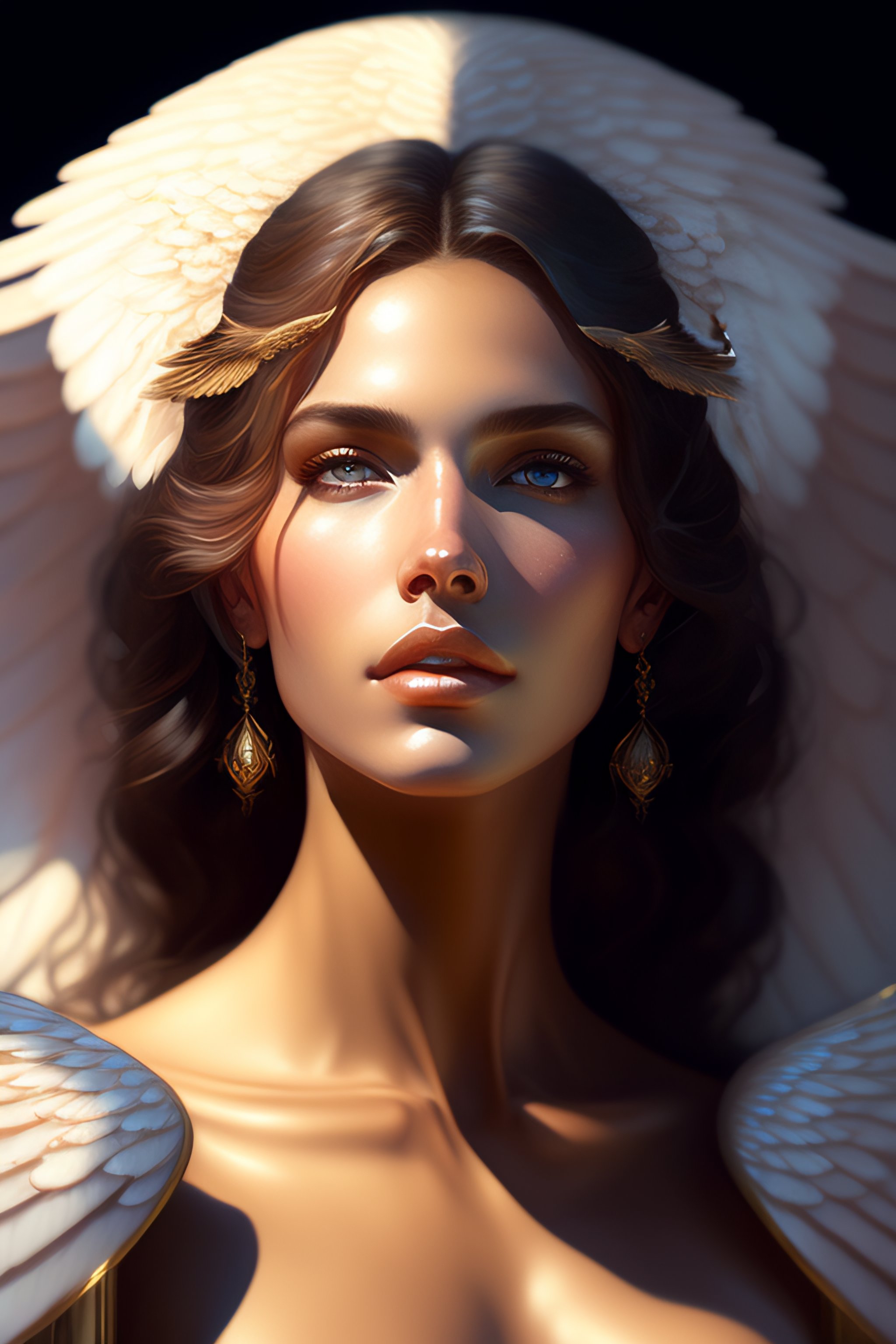Lexica - Angel, wings, intricate, headshot, highly detailed, digital ...