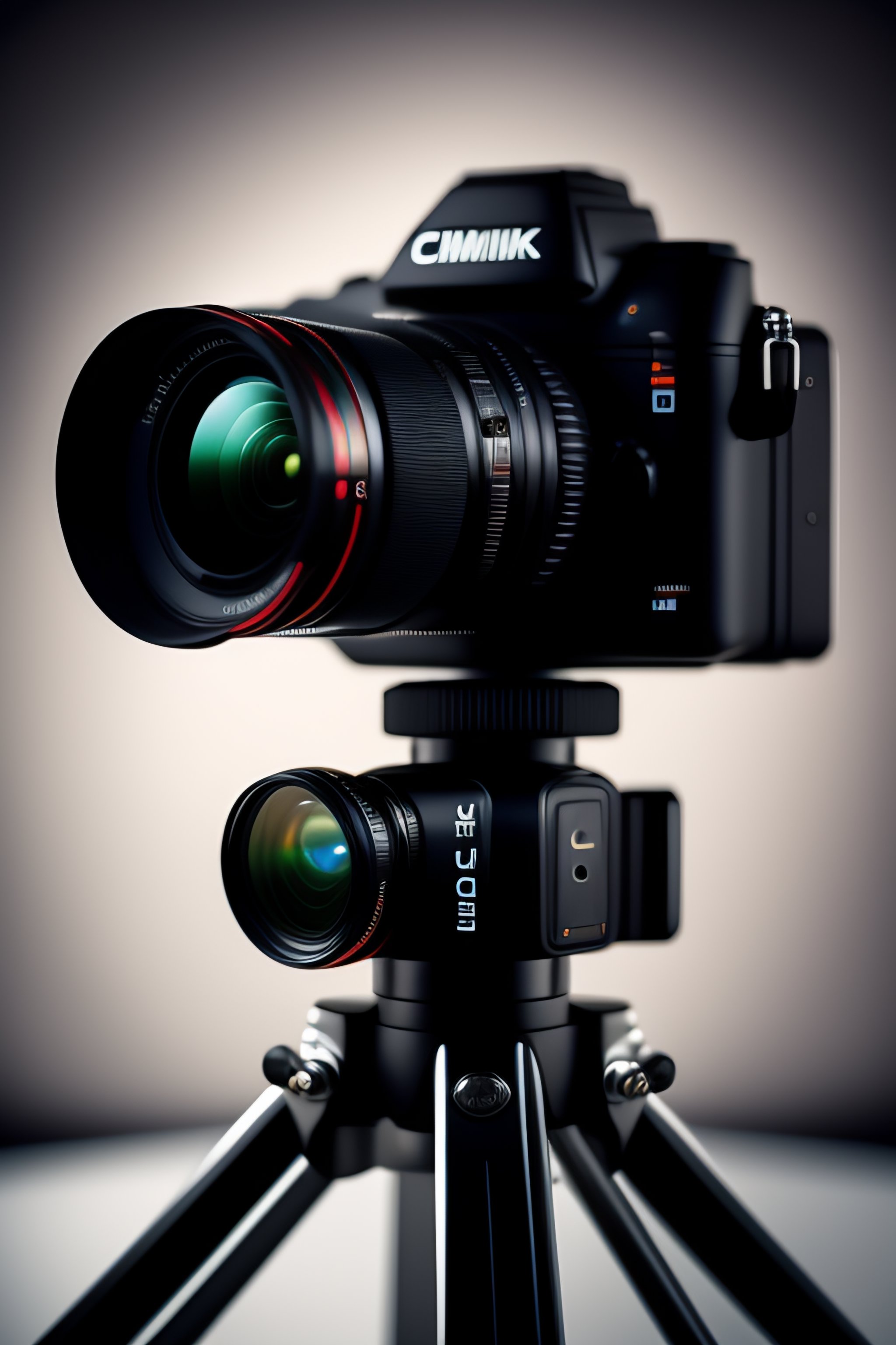 Lexica - A Futuristic retro digital cinema camera made of titanium on a ...