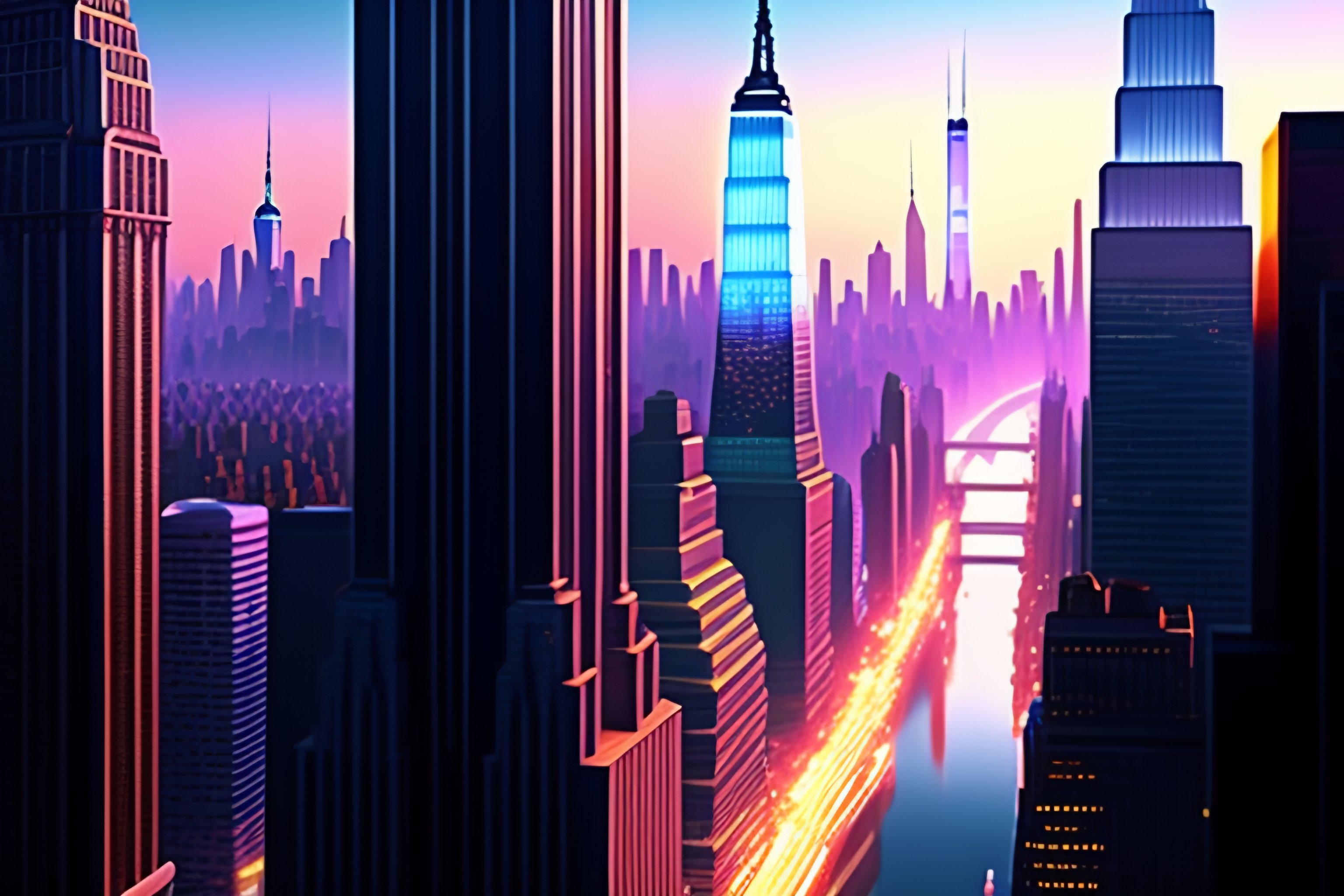 Lexica - New York in the year 2345, hyper detailed, cinematic lighting
