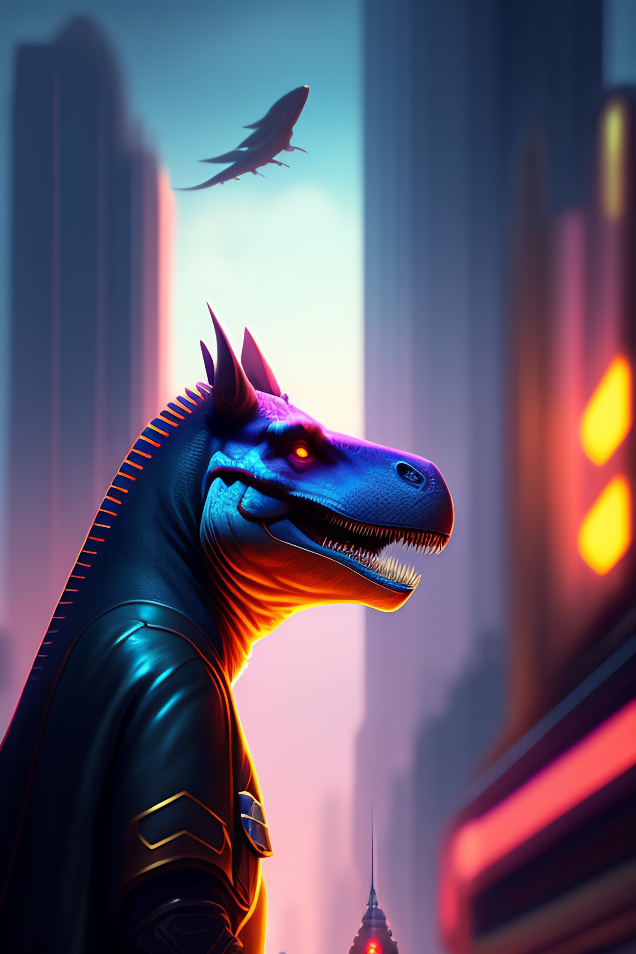 Lexica - Anthropomorphic dinosaur squad , cyberpunk, fantasy, elegant ...