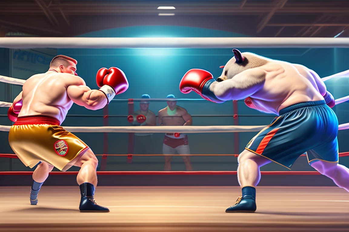 Lexica - In a boxing ring, a bullish bull and a bearish bear square off ...
