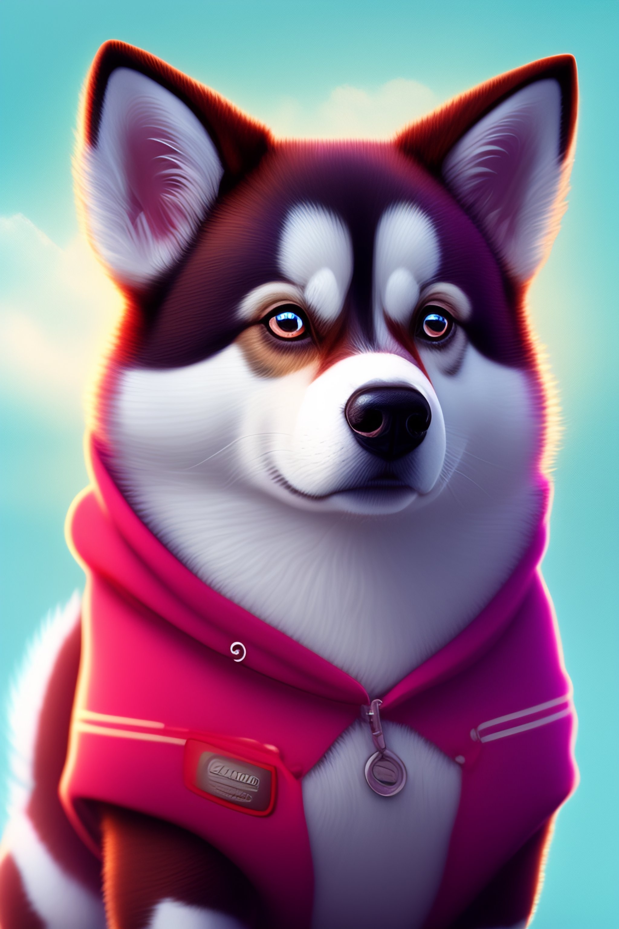 Lexica - Cute and adorable cartoon husky with hiphop clothing\, fantasy ...