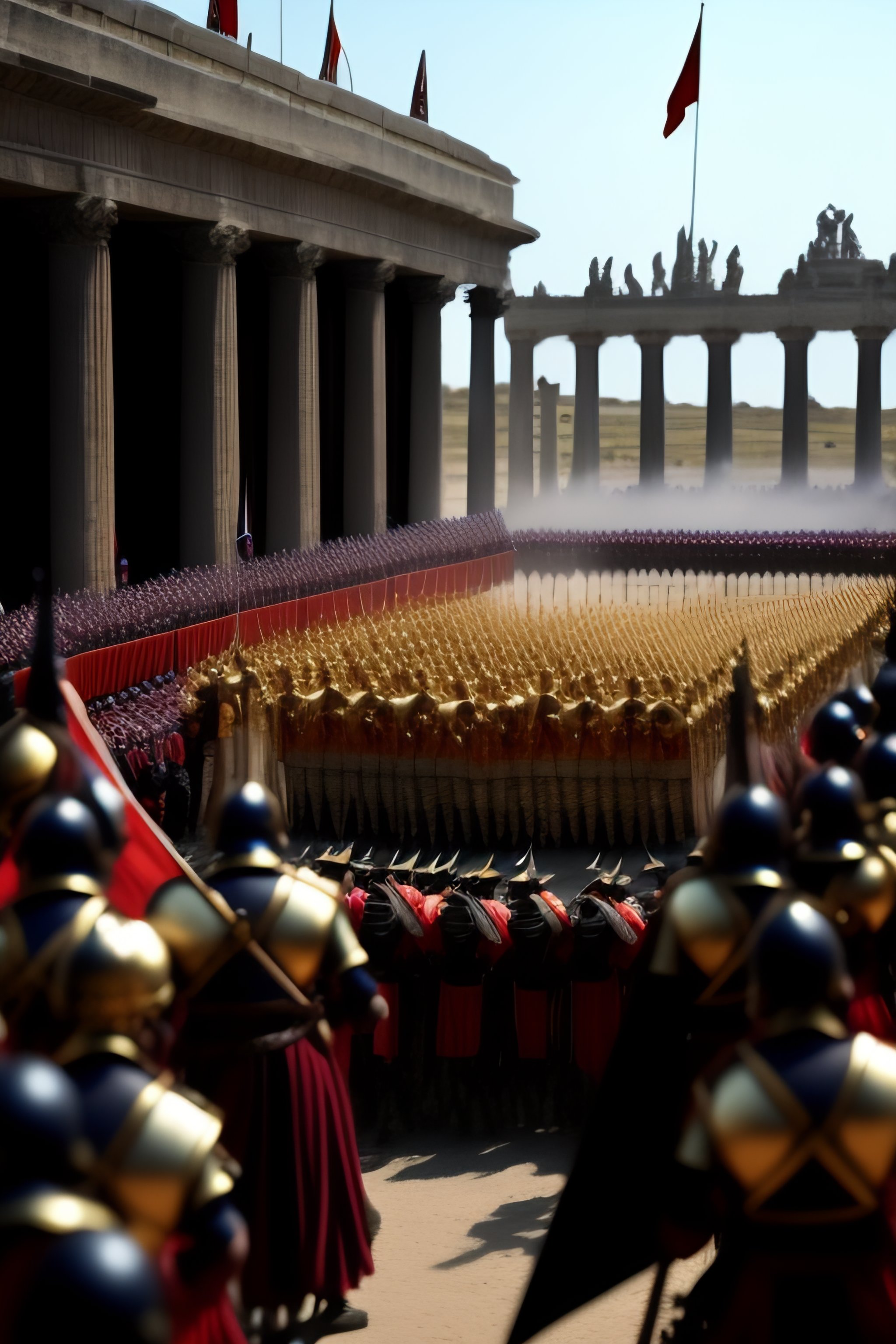 Lexica - A roman legion fighting a demon army on a battlefield covered ...