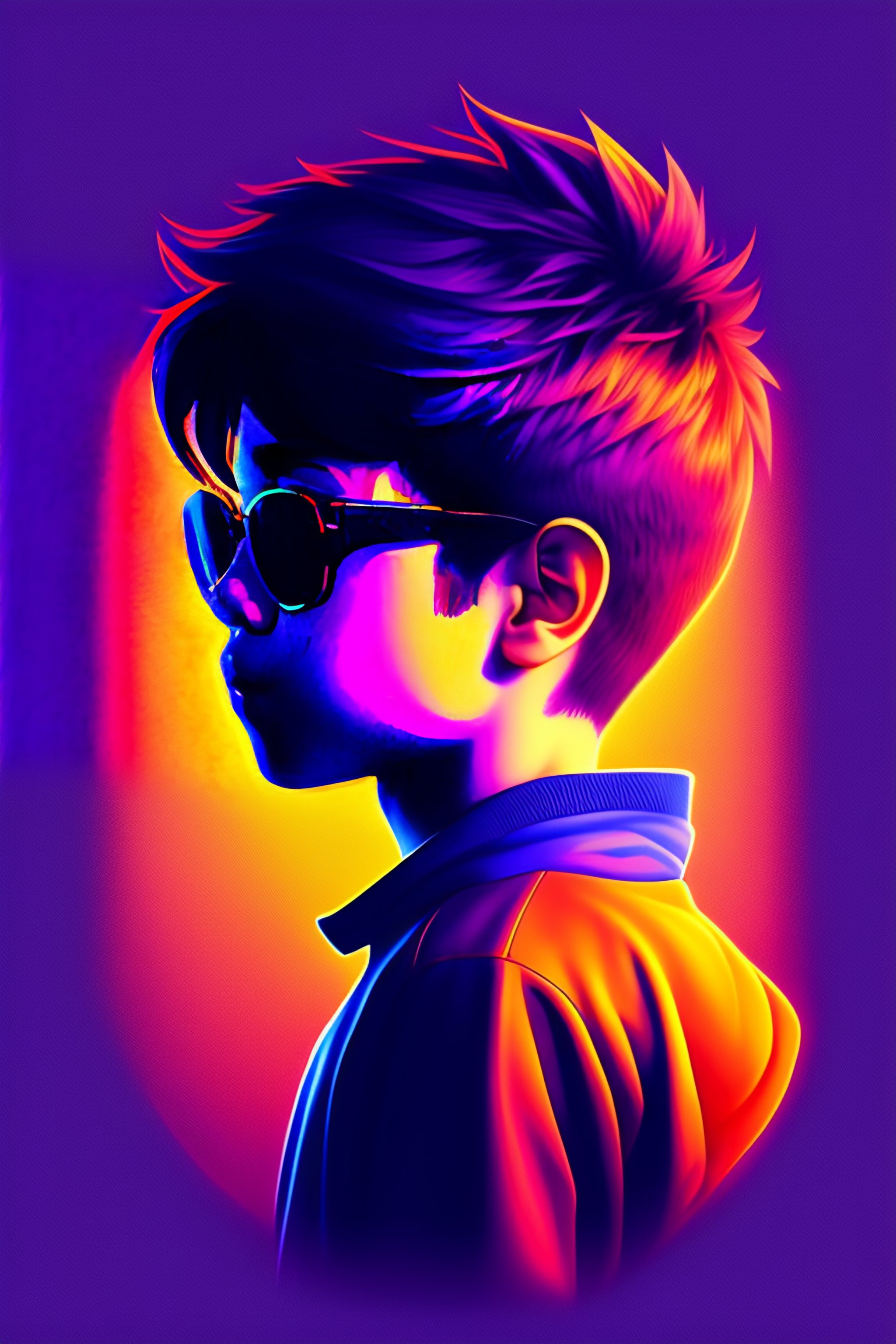 Lexica - Logo style, a silhouette of a gamer boy, cartoon style, blue ...