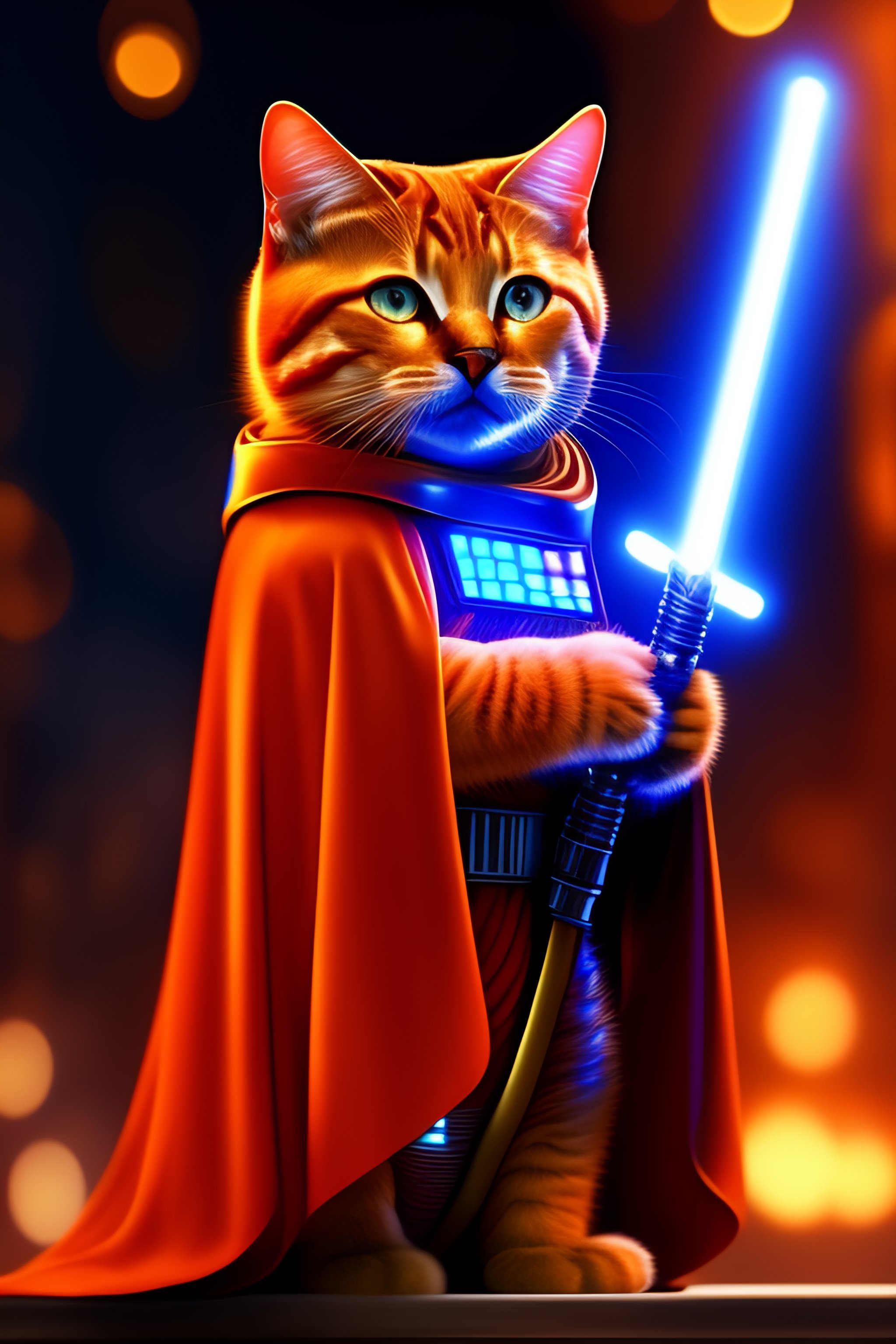 Lexica - Star Wars scene artificial intelligence a small red cat ...
