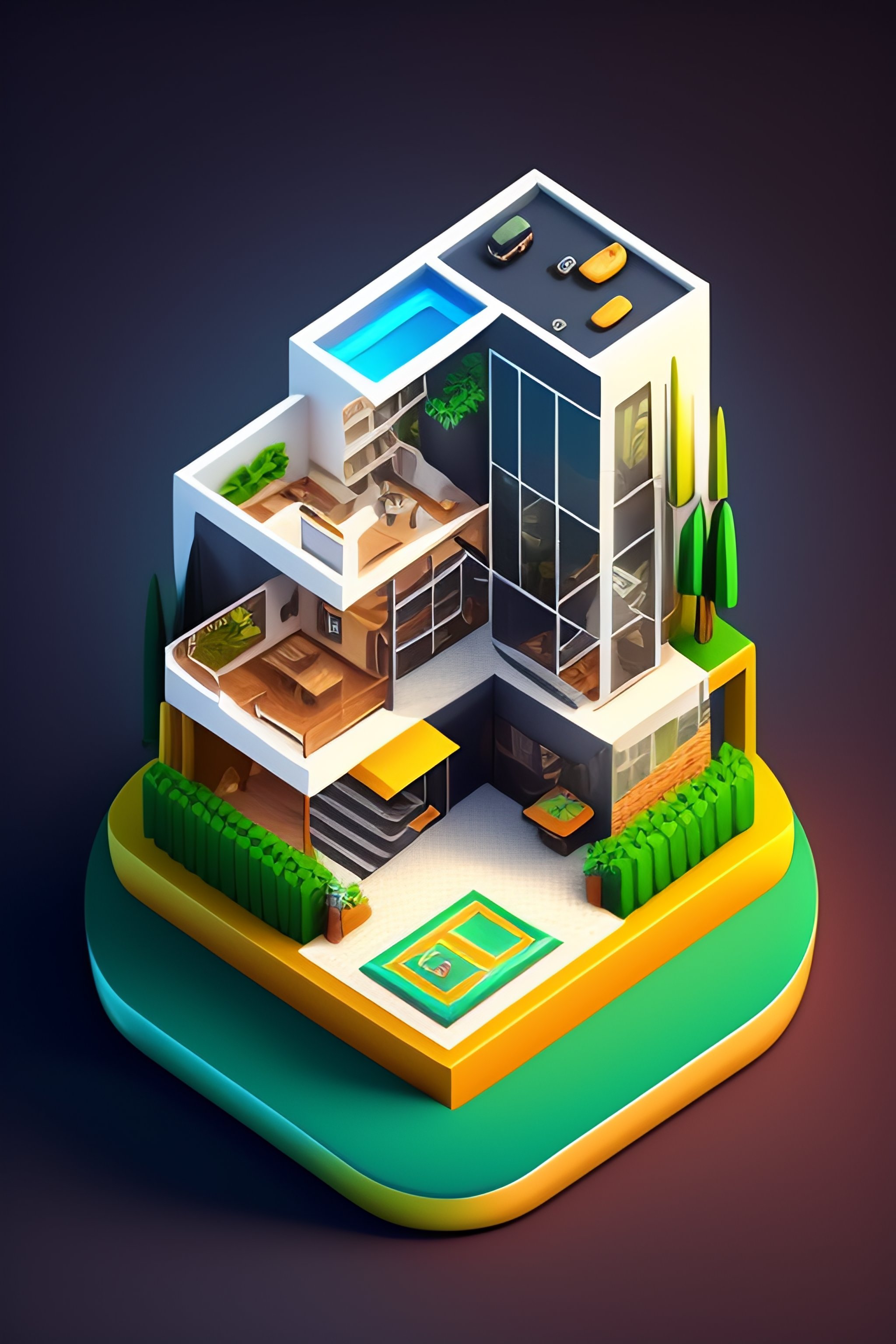 Lexica - 3d isometric fractional real estate, ux, website, ux/ui