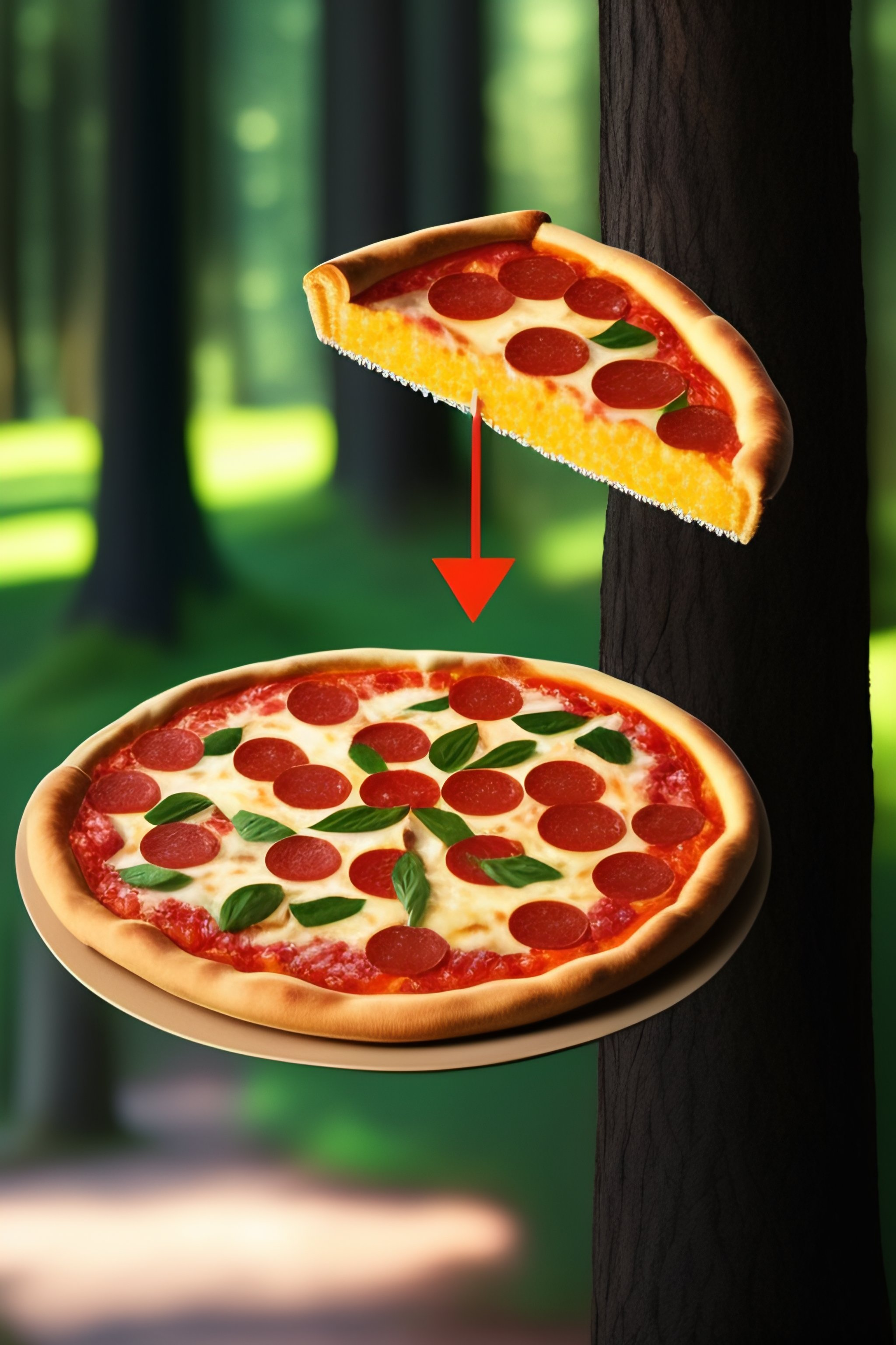 Lexica - Create a pizza arrow on a tree