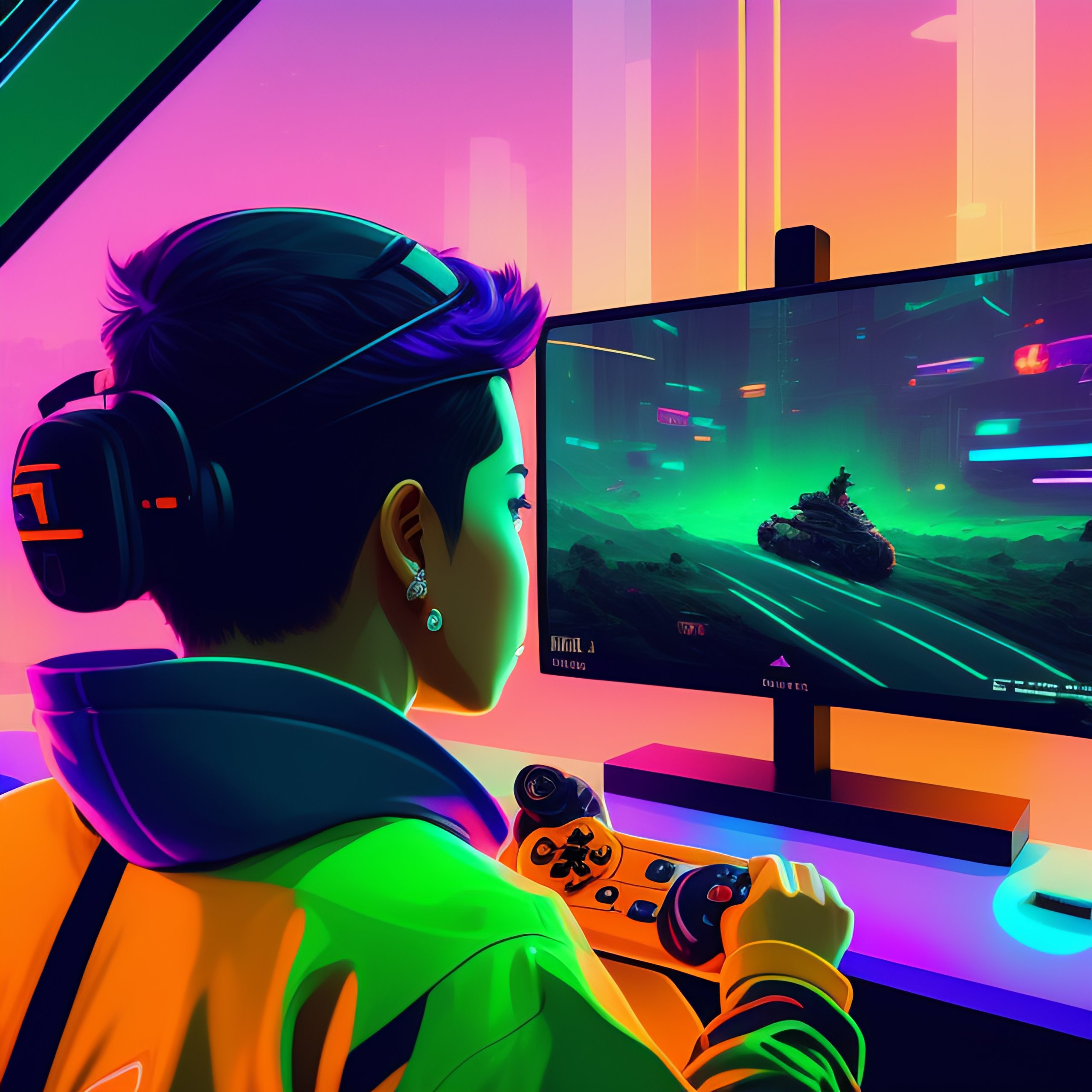 Lexica - Friends playing on a gaming console with joystick, style of ...