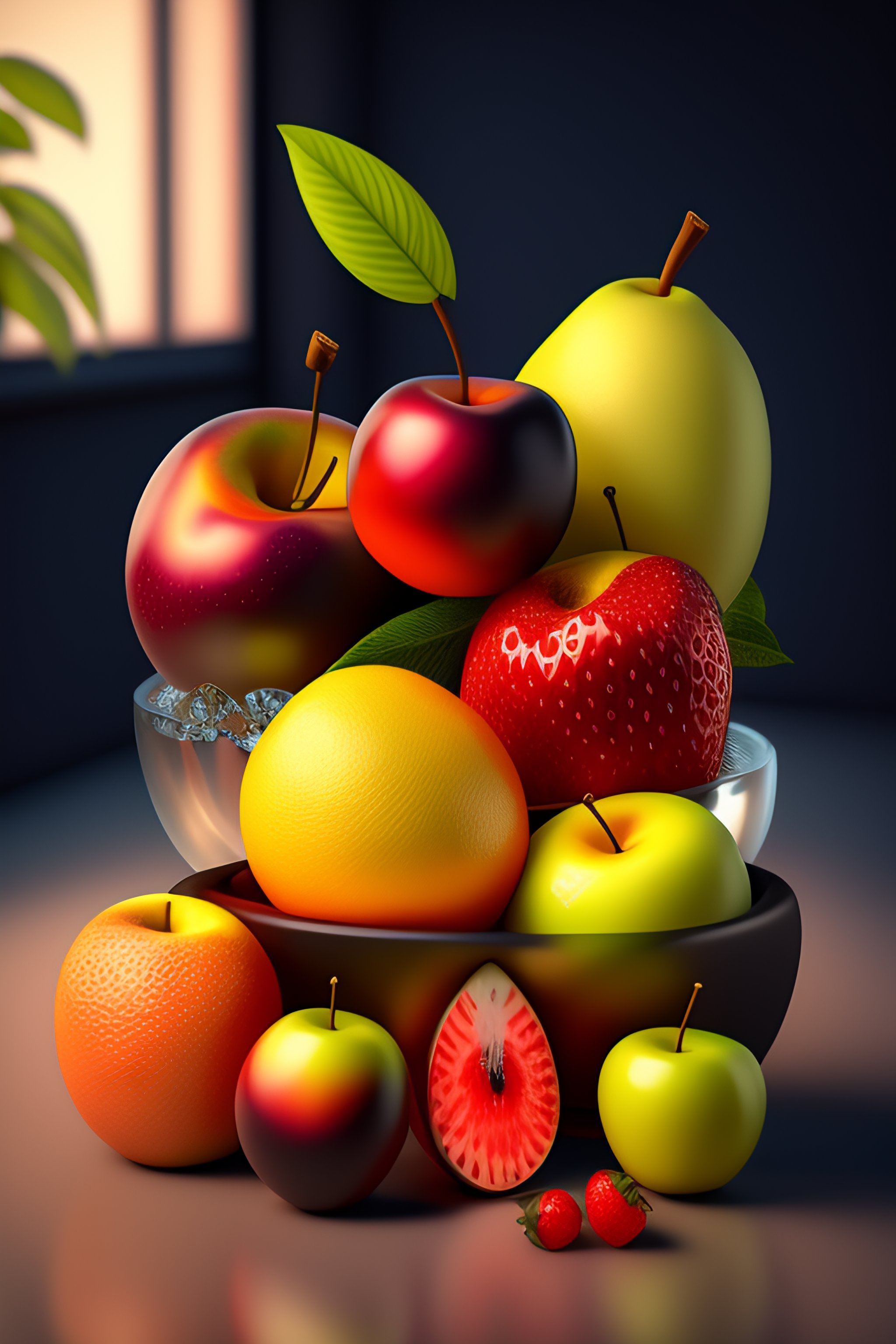 Lexica - Fruit still life bowl, juicy fruits, highly detailed, digital ...