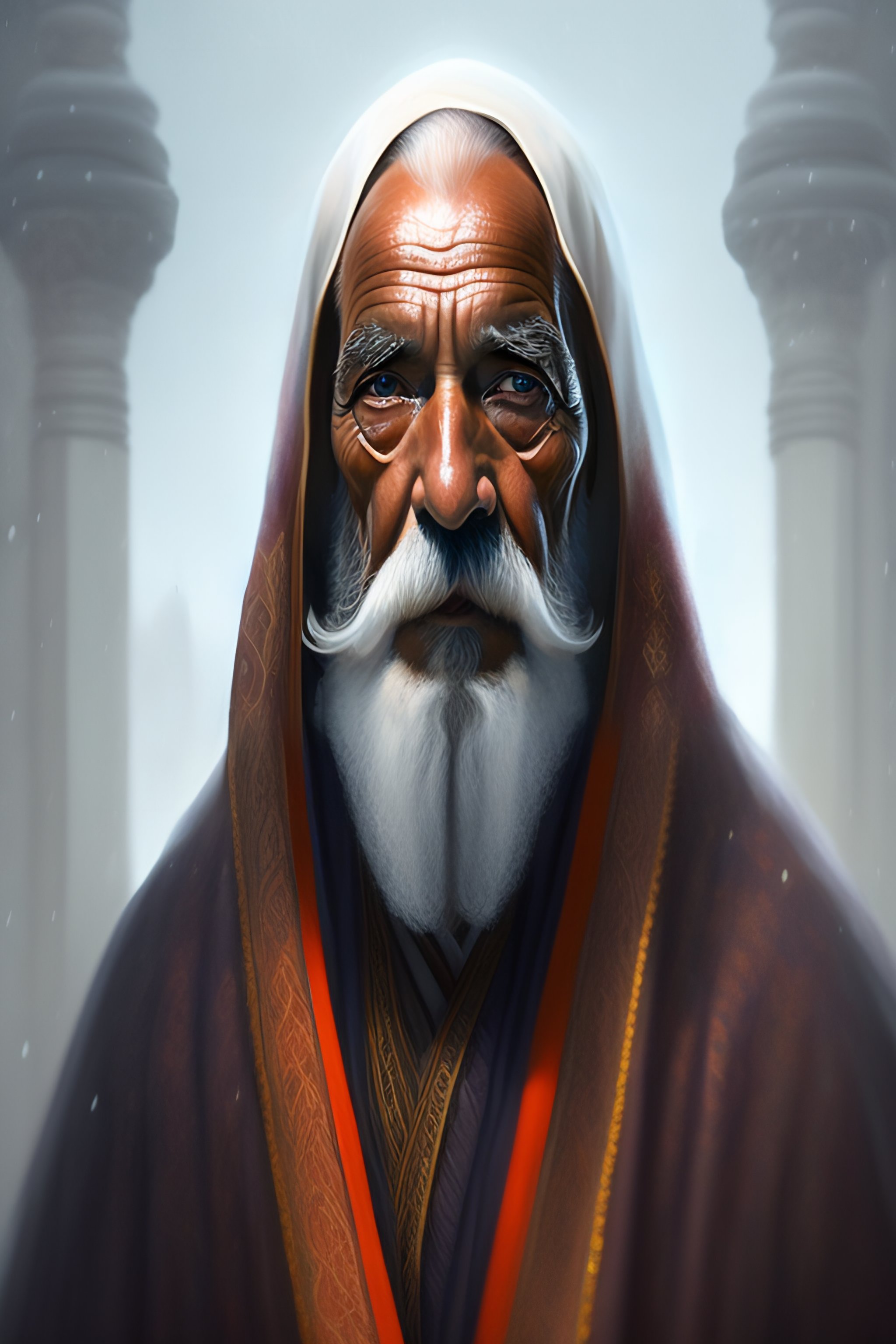 Lexica - Portrait of a of a very old man, many wrinkles, eyes cloudy ...