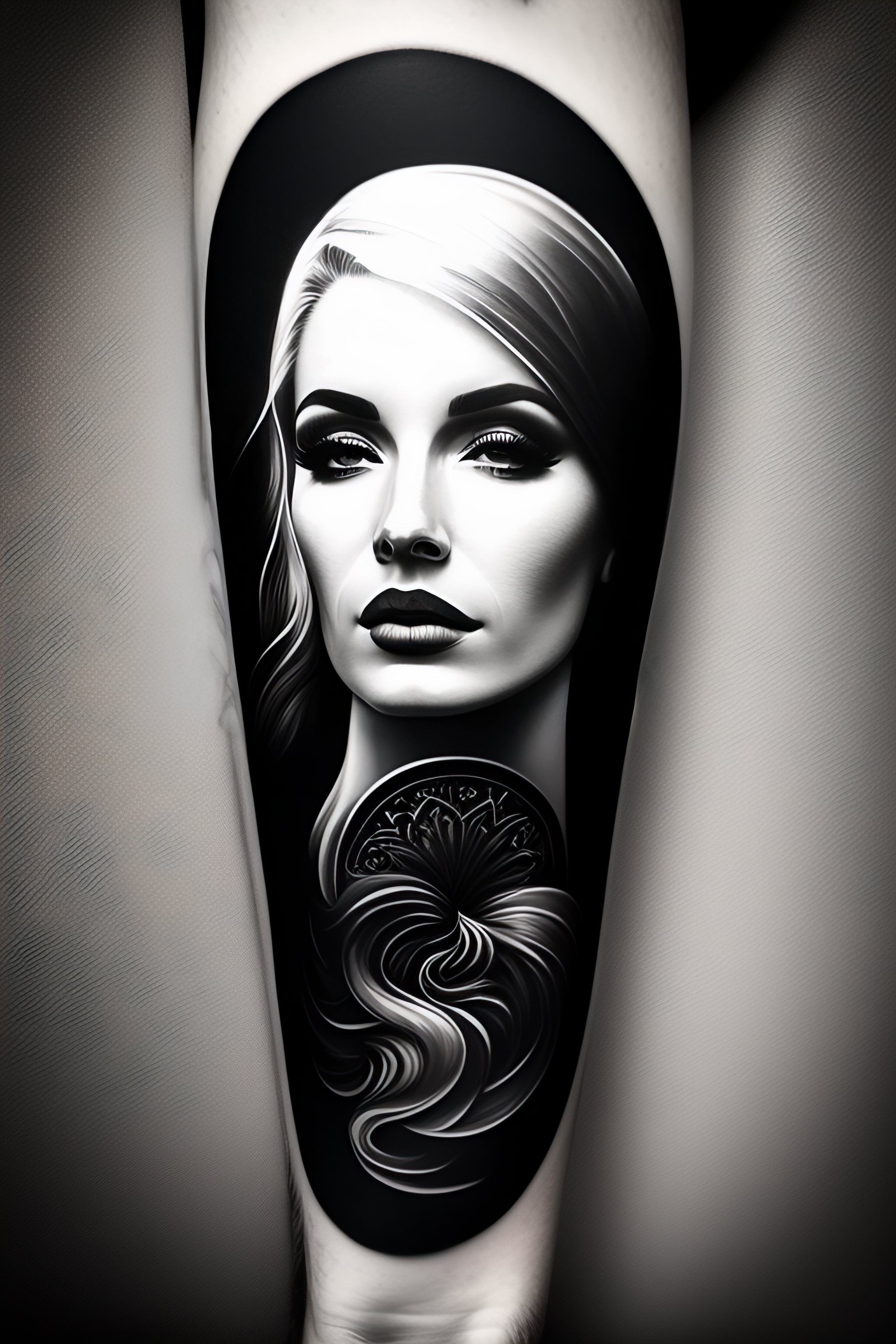 Lexica - Minimalist black and white tattoo depicting trauma and depression