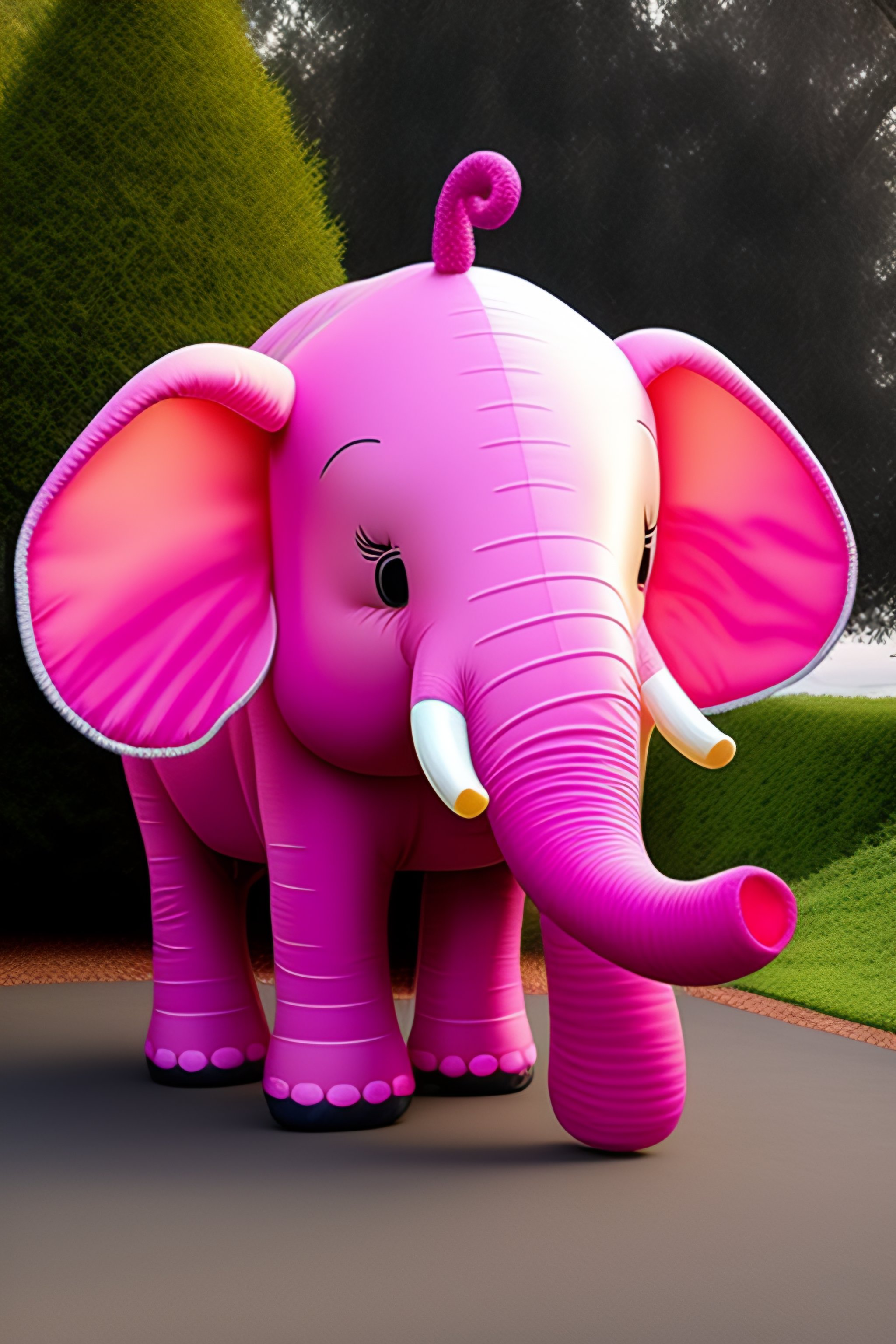 Lexica - Pink elephant sewn from fabric in the form of a balloon in the ...