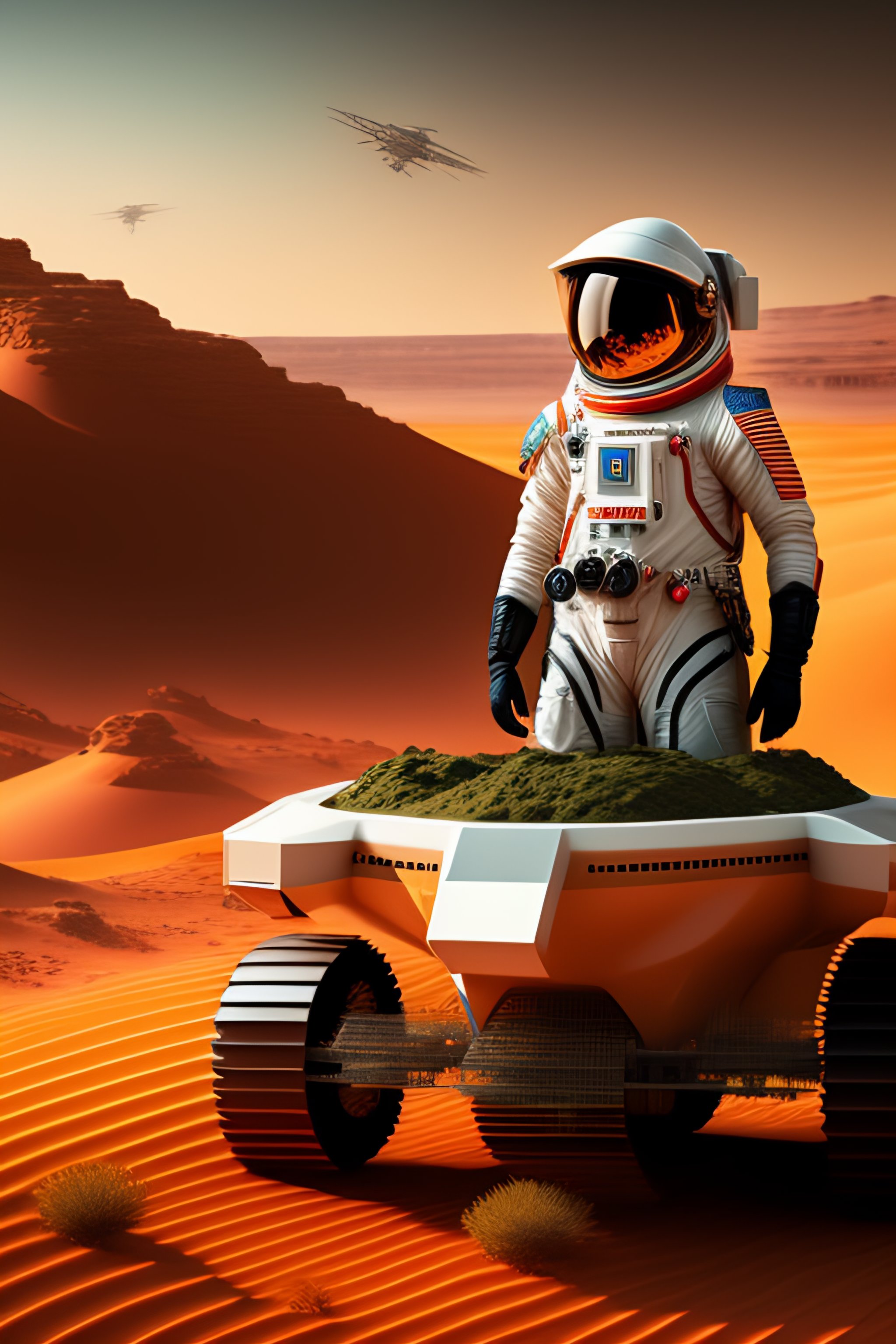 Lexica - Portrait of an astronaut gardening on Mars terraforming ...