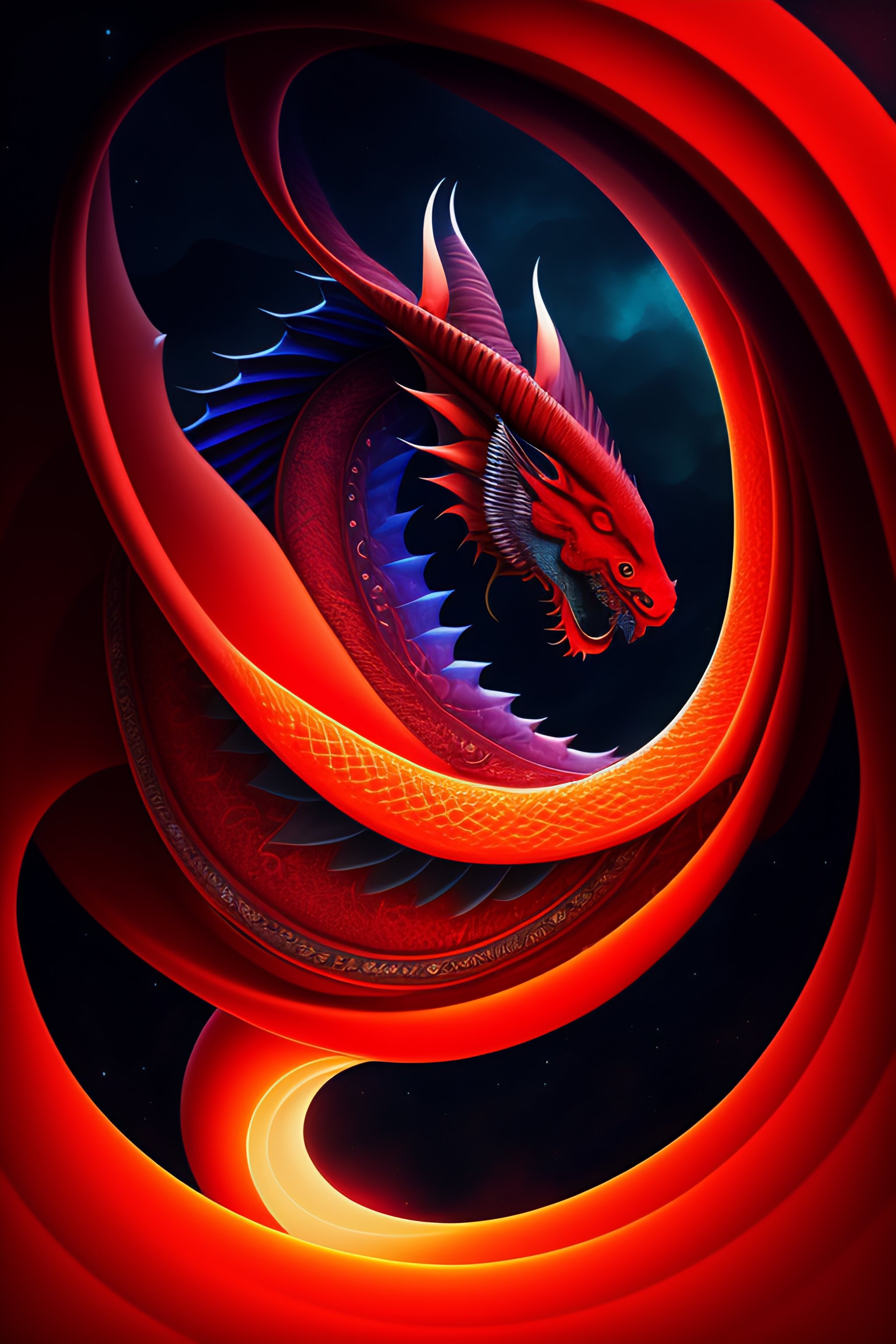 Lexica - Red dragon stylized studio moonchild panorama