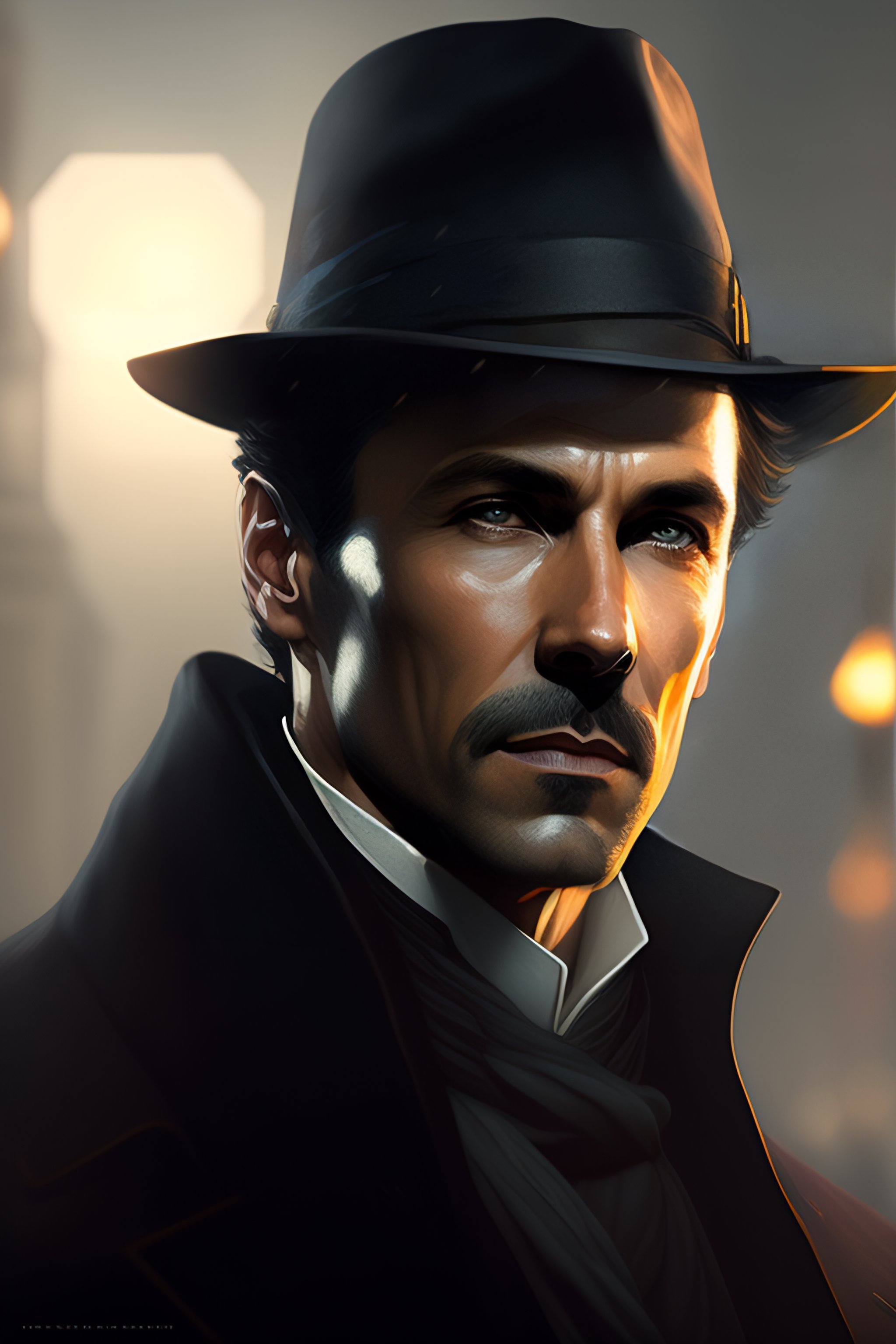 Lexica - Portrait of Sherlock Holmes, dramatic lighting, illustration ...