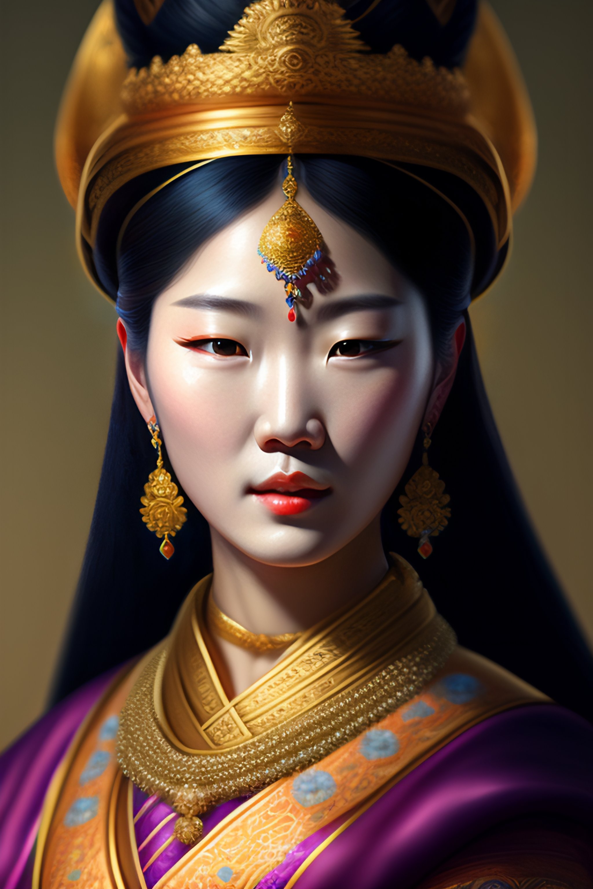 Lexica - Detailed portrait of korean goddess, high detailed paiting by ...