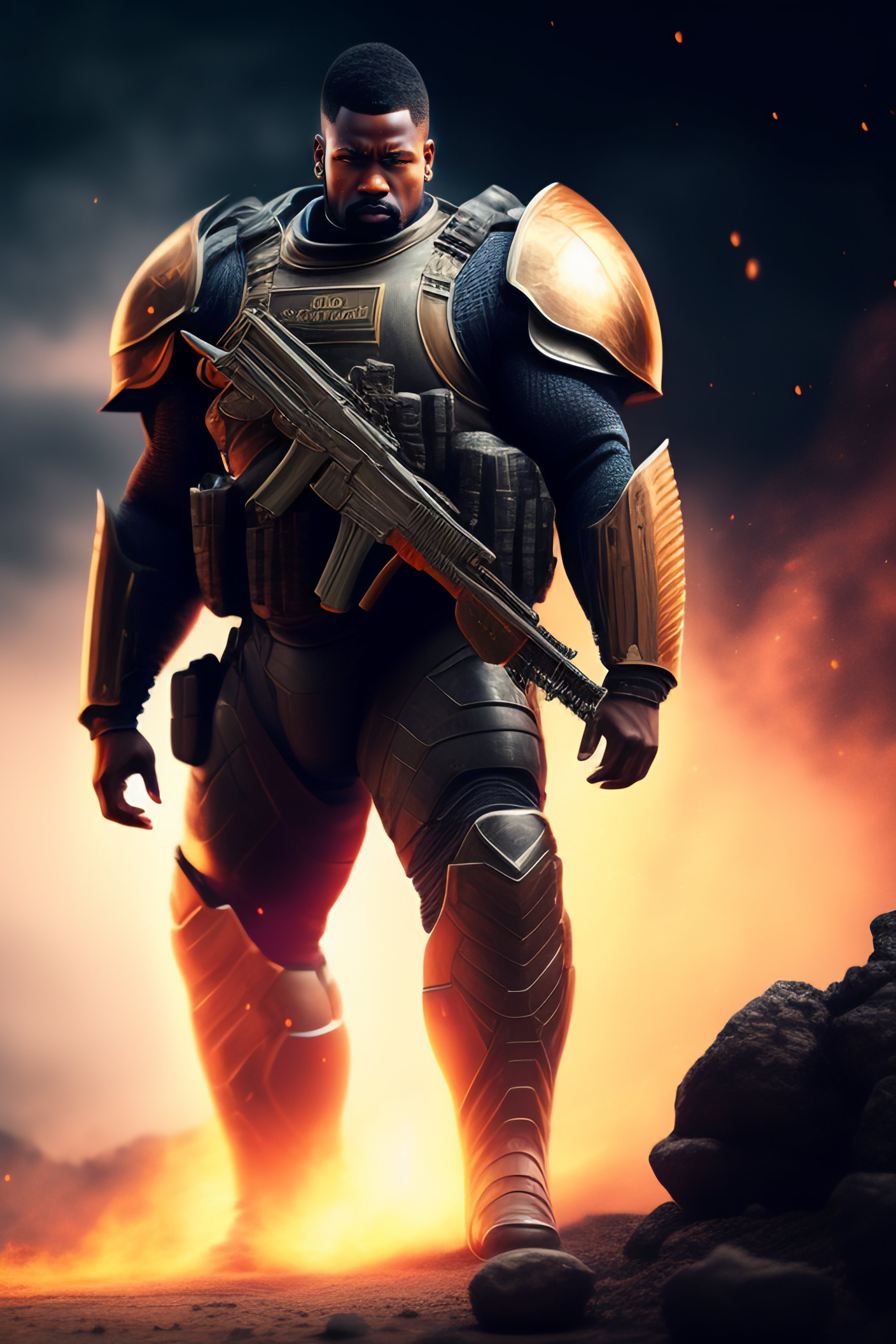 Lexica - Man with an AK-47 and a strong armor