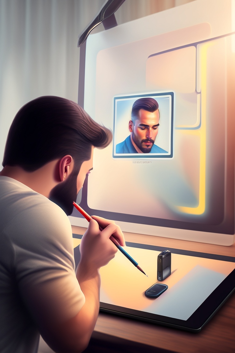 Lexica - A guy drawing himself drawing himself drawing himself in a ...