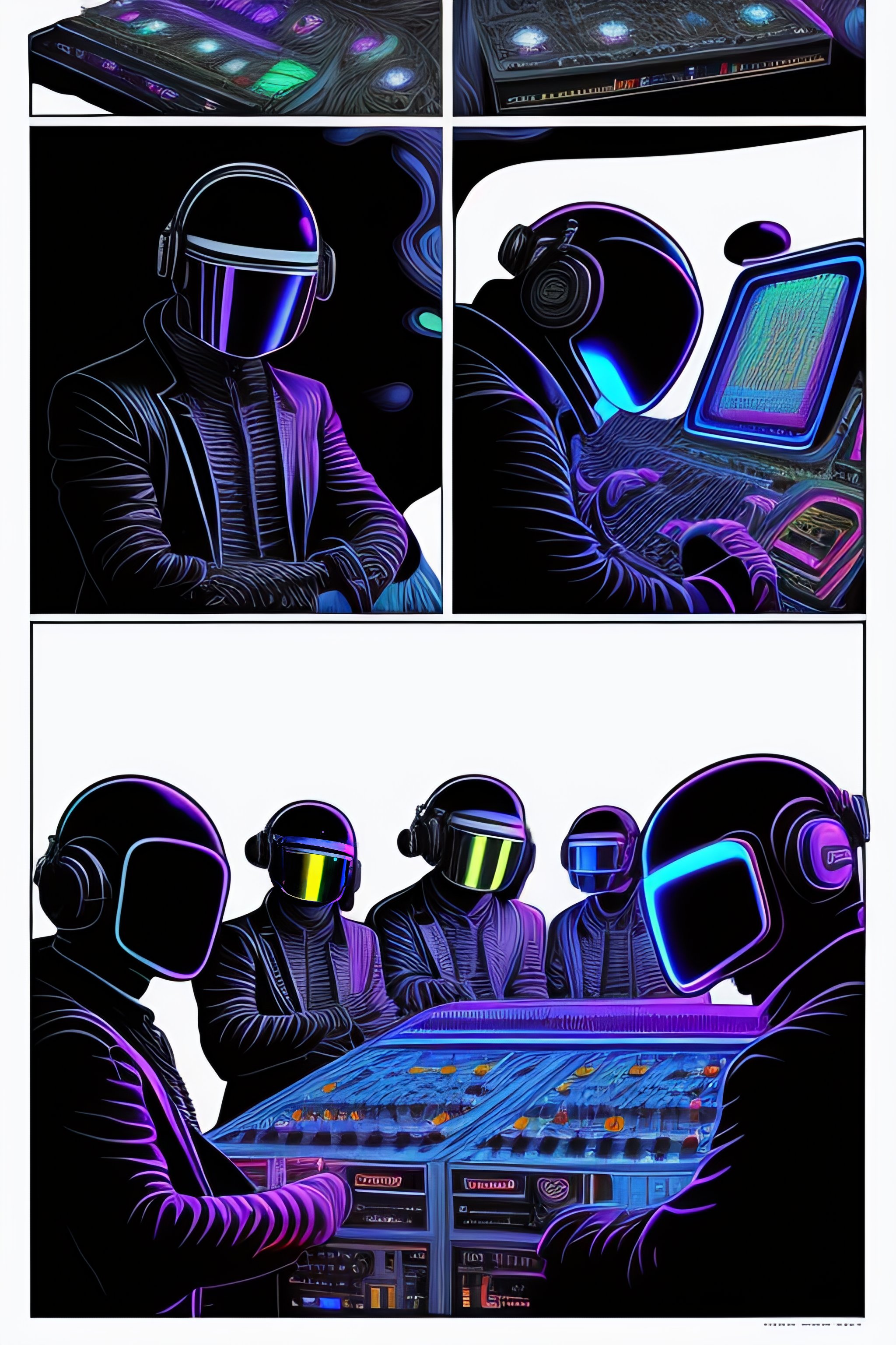 Lexica - Intricate detailed artwork of Daft Punk using dj controller at ...