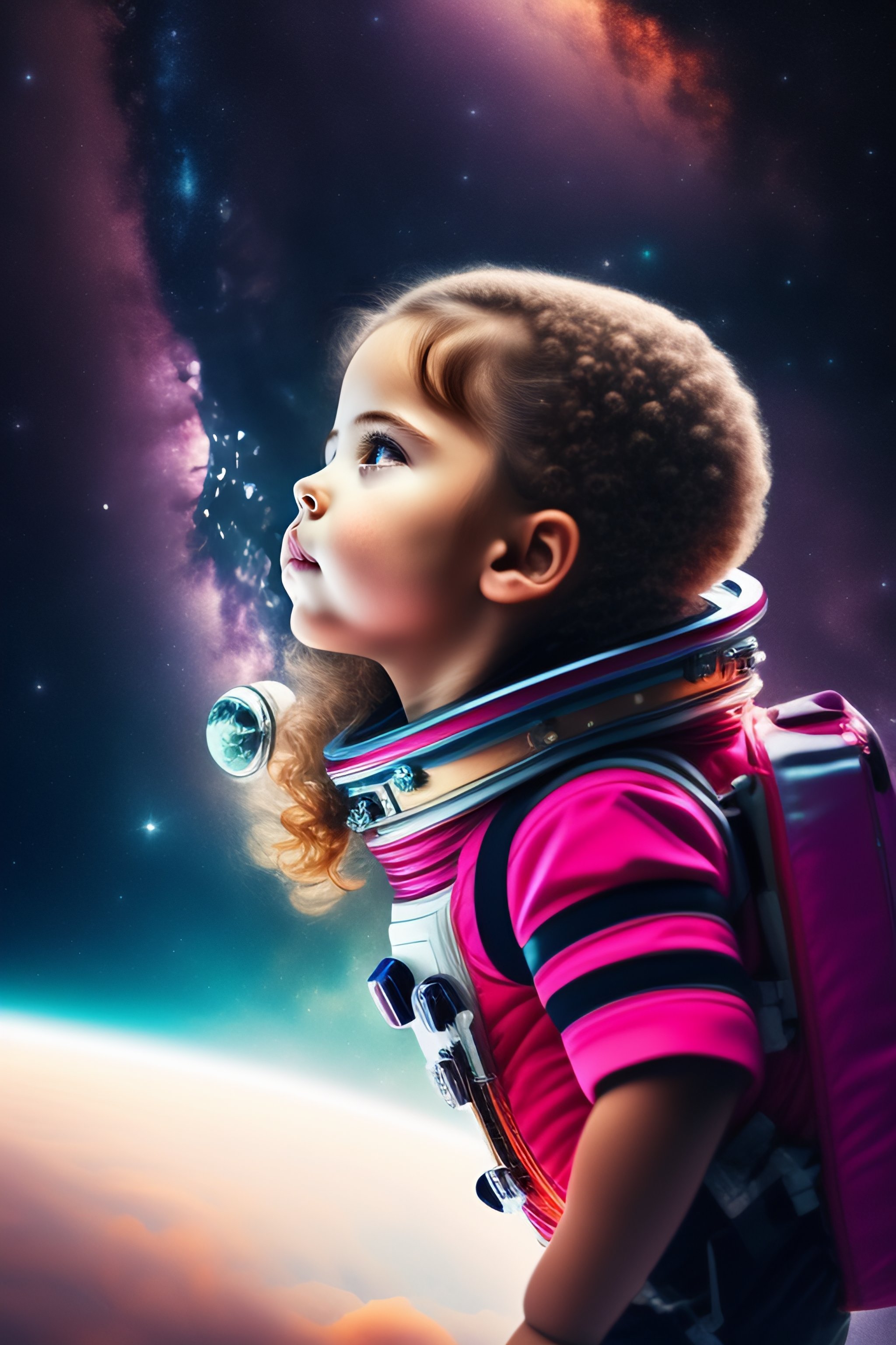 Lexica - A gorgeous young girl exploring space