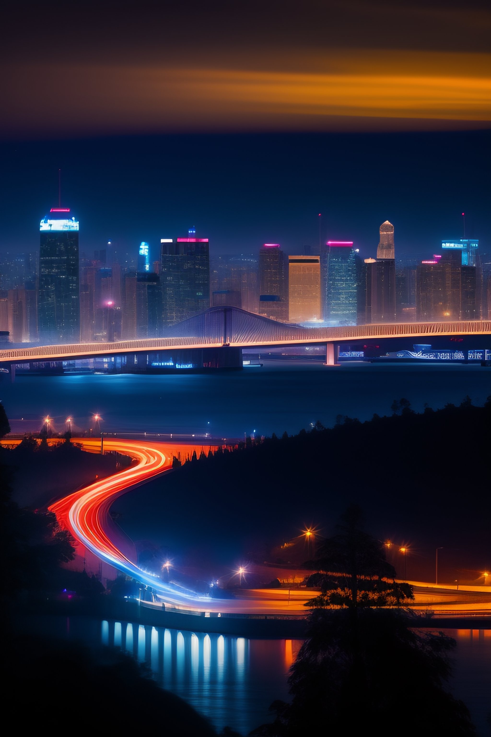 Lexica - Midnight cityscape